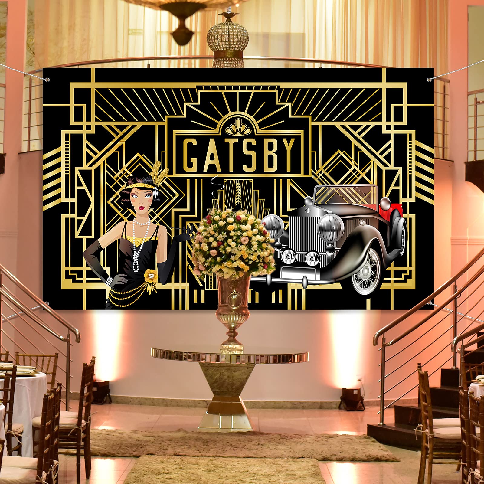 1920s Backdrop Black and Gold Photography Backdrop Roaring 20s Birthday ...