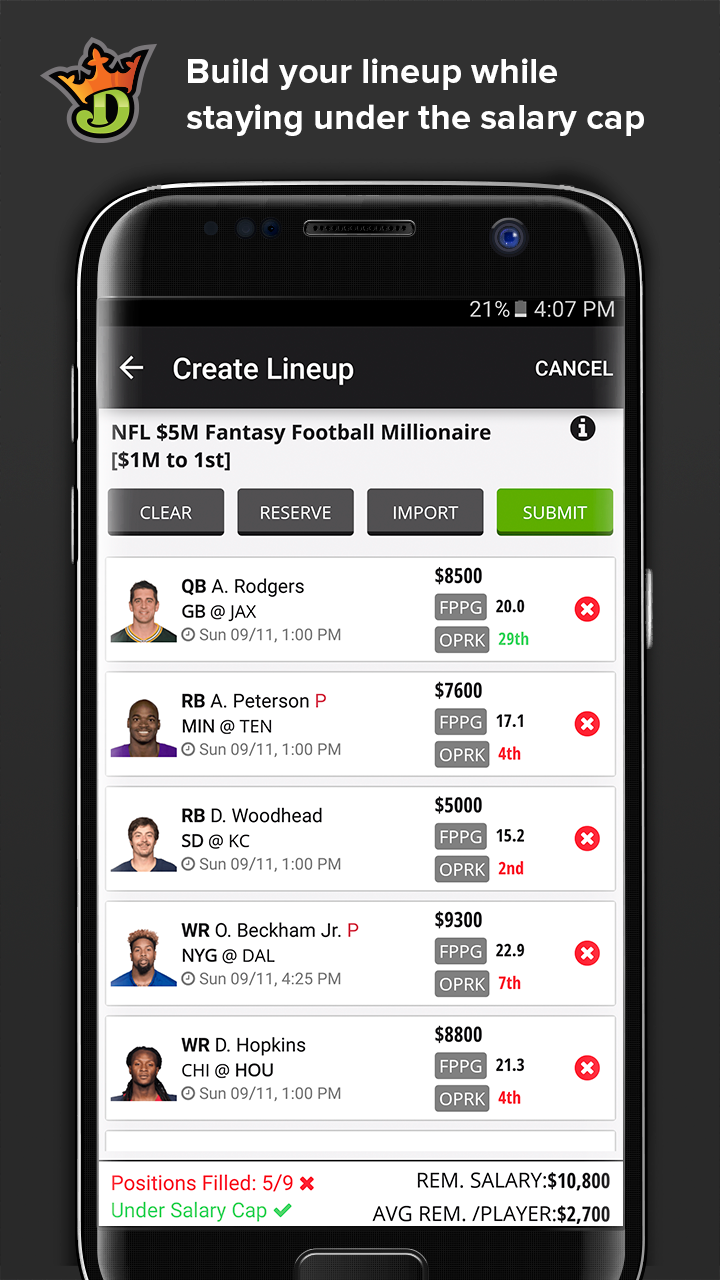 DraftKings - Fantasy Sports - App on Amazon Appstore