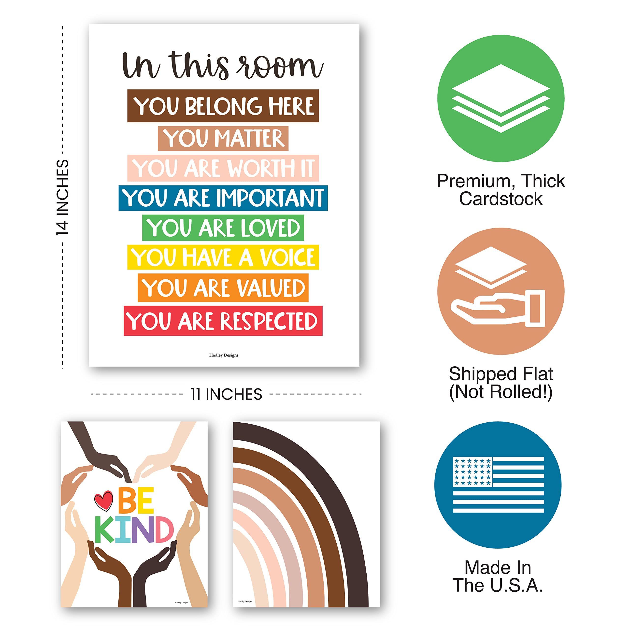 Buy 6 Rainbow Poster Diversity Posters for Classroom Decor for Teachers ...