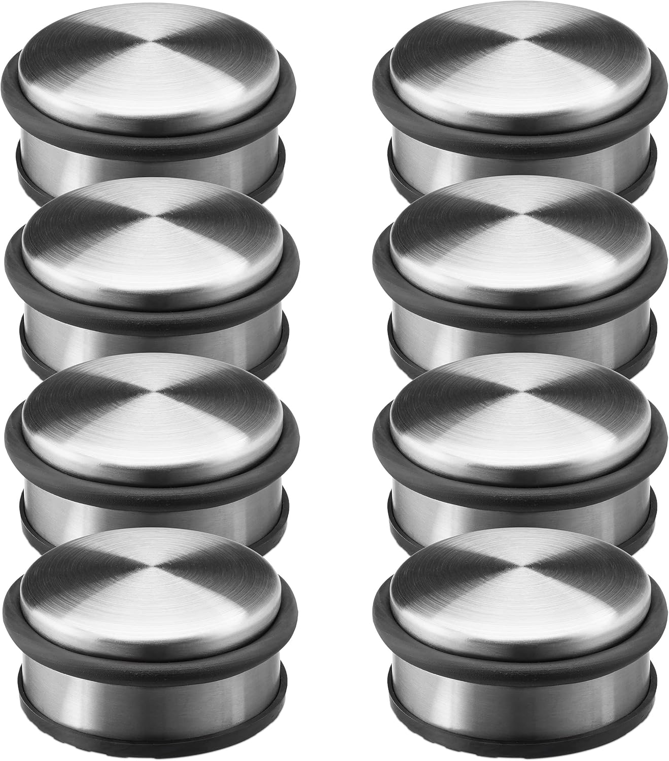 4x Deurstopper Rvs Vloer Deurvastzetter Met Rubberen Ringen Deurstop