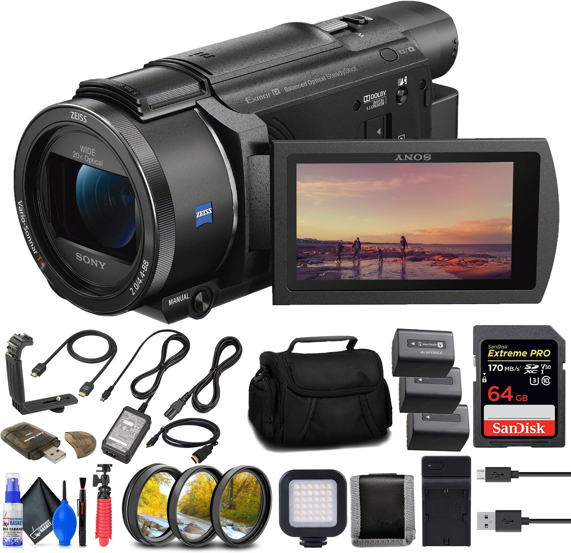 Amazon.com : Sony FDR-AX53 4K Ultra HD Handycam Camcorder (FDRAX53/B ...