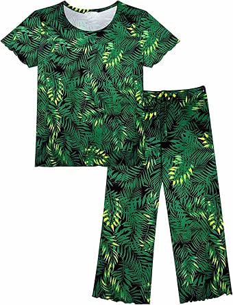 Amazon.com: Ekouaer Women's Pajamas Set Short Sleeve Sleepwear 2 Piece ...