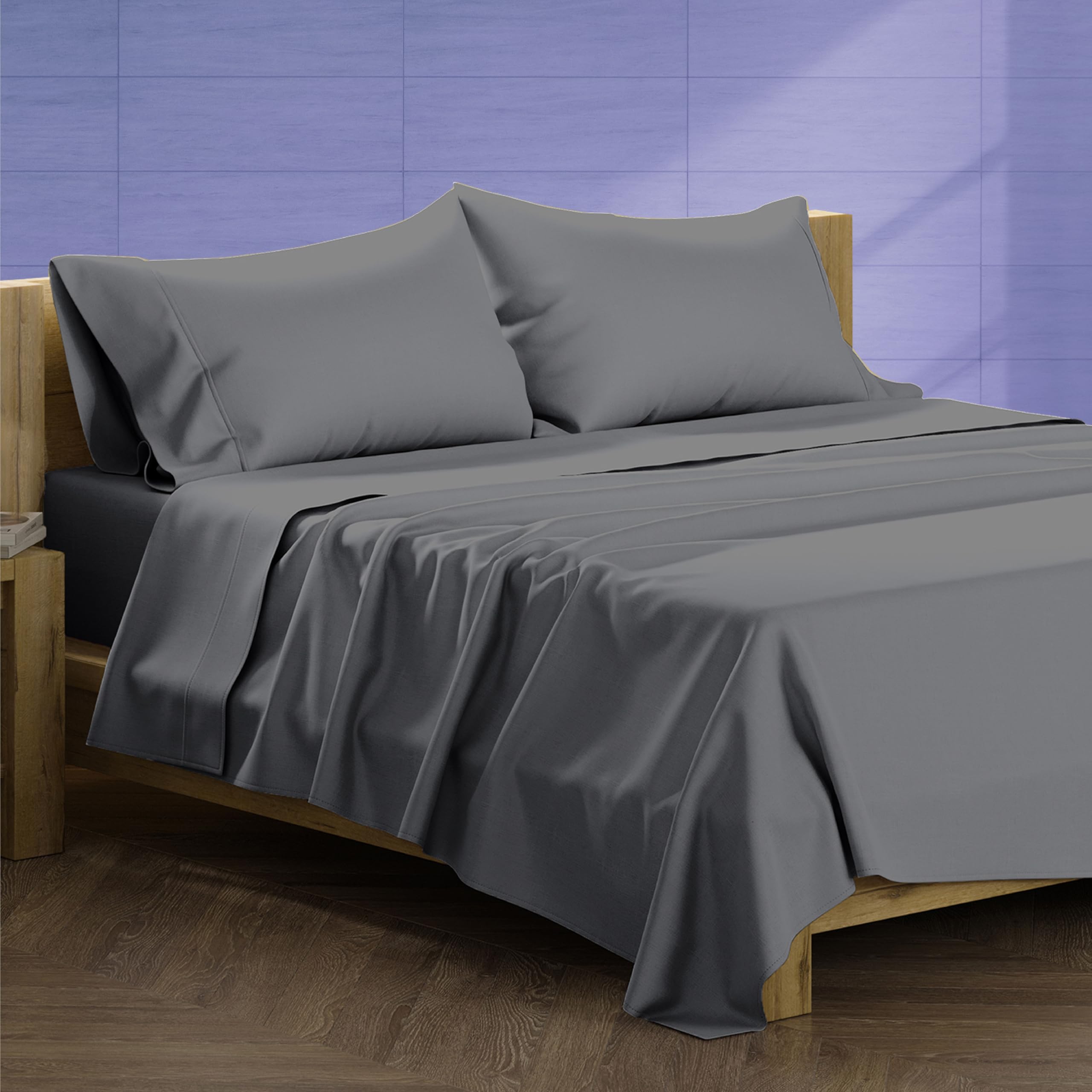 Amazon.com: XOOX Linen King Sheets Set Egyptian Cotton - 1500 Thread ...