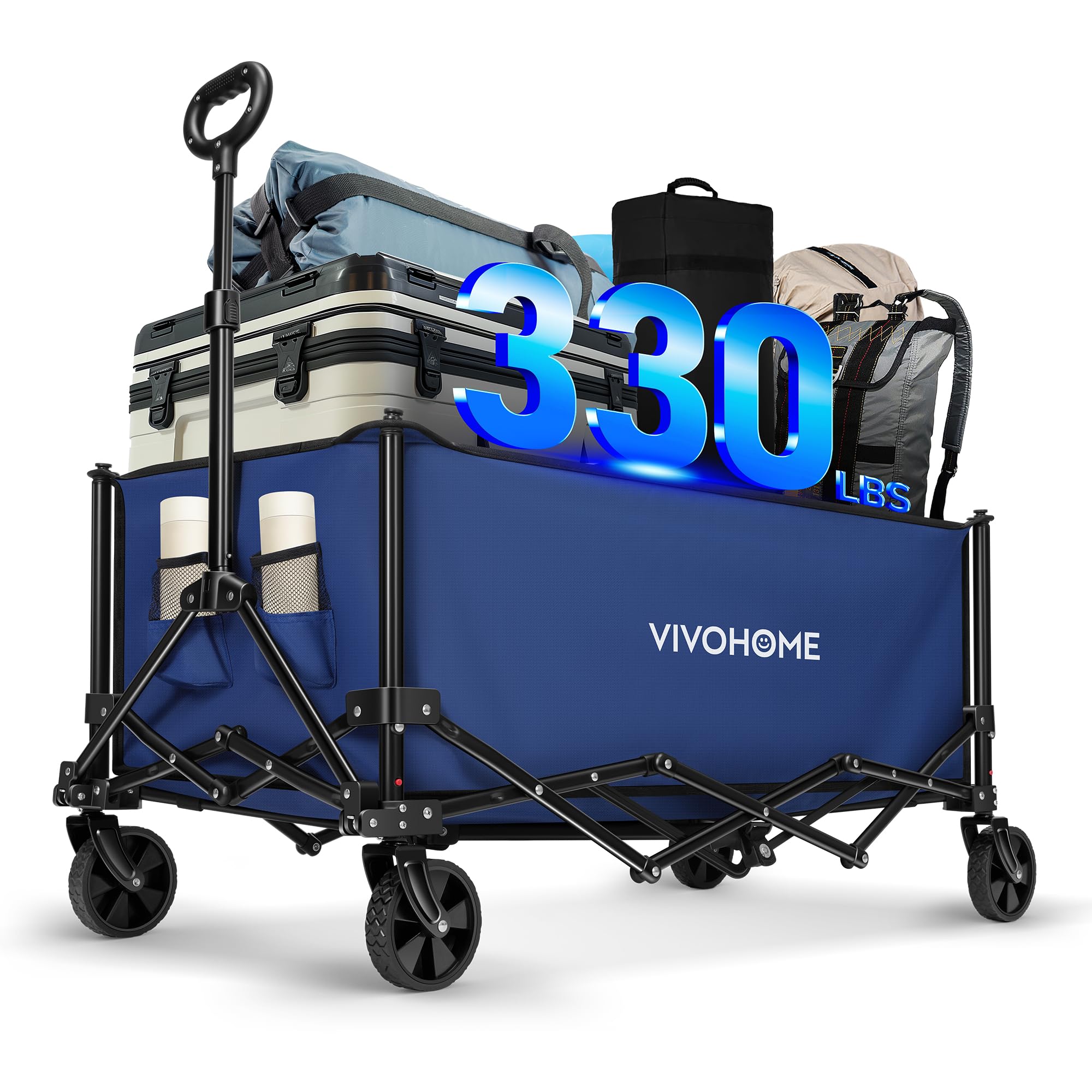 Amazon.com : VIVOHOME Collapsible Wagon Carts, 330lbs 220L Utility ...
