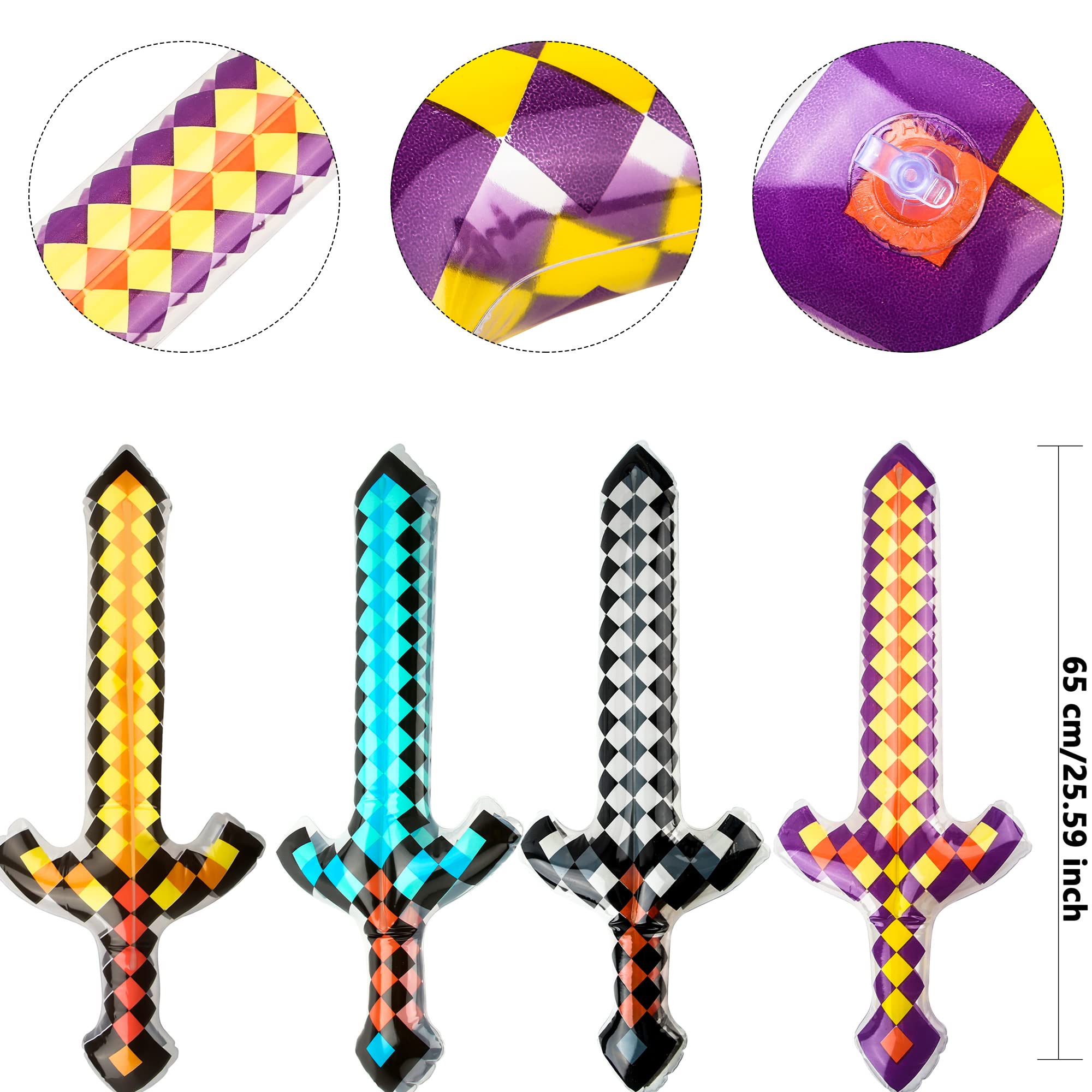 Snapklik.com : Cagemoga 20 Pcs Inflatable Pixel Craft Swords Blow Up ...