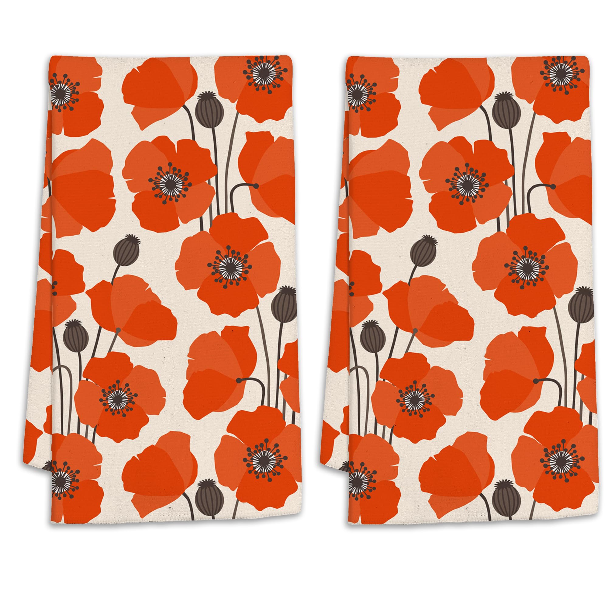 Amazon.com: CIAIDU Vintage Poppy Flower Hand Towels for Bathroom,Floral ...