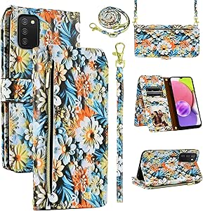 Amazon.com: Dswteny Wallet Case for Samsung Galaxy A03s US Version 5G 2022 With Wrist Strap ...
