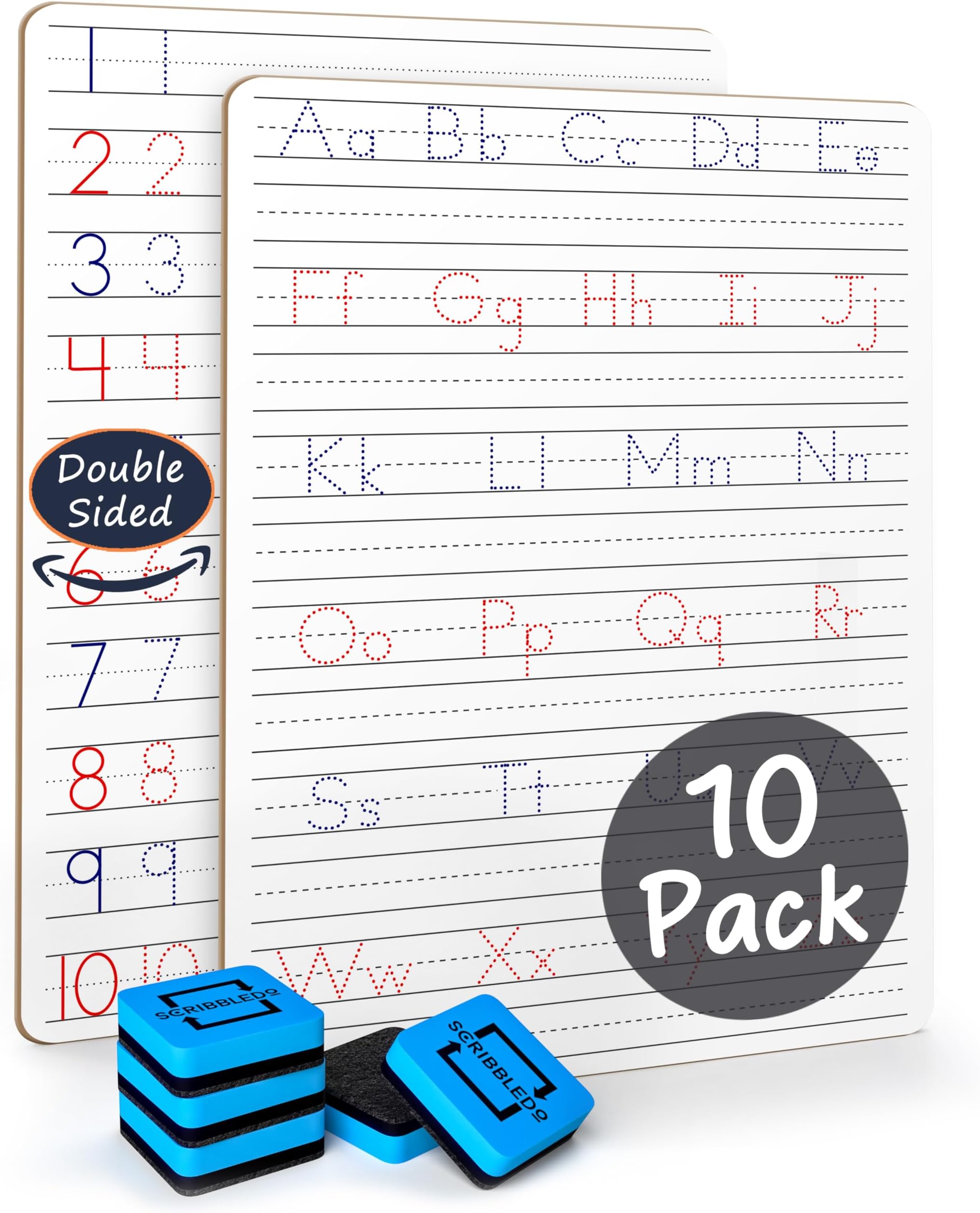 Amazon.com : Dry Erase Board Handwriting Numbers 1-10 Colored Lines for ...