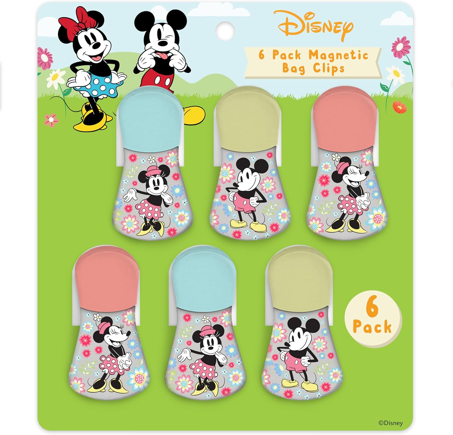 Amazon.com: Disney Magnetic Chip Clips – Set of 6 Bag Clips for Food ...