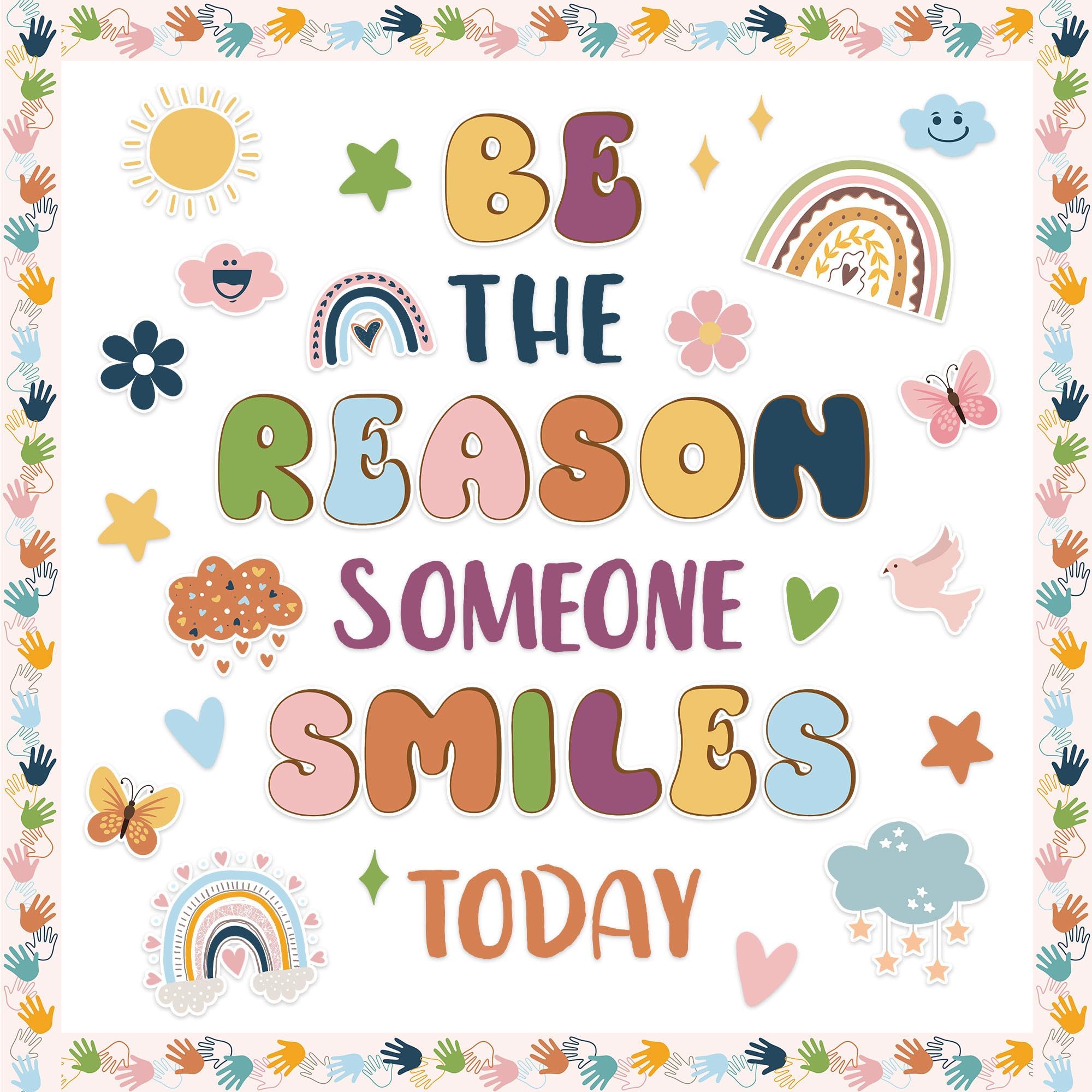 Amazon.com: Classroom Bulletin Board Decoration: 50 Pcs Boho Rainbow Be ...