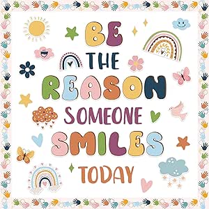 Amazon.com: Classroom Bulletin Board Decoration: 50 Pcs Boho Rainbow Be ...