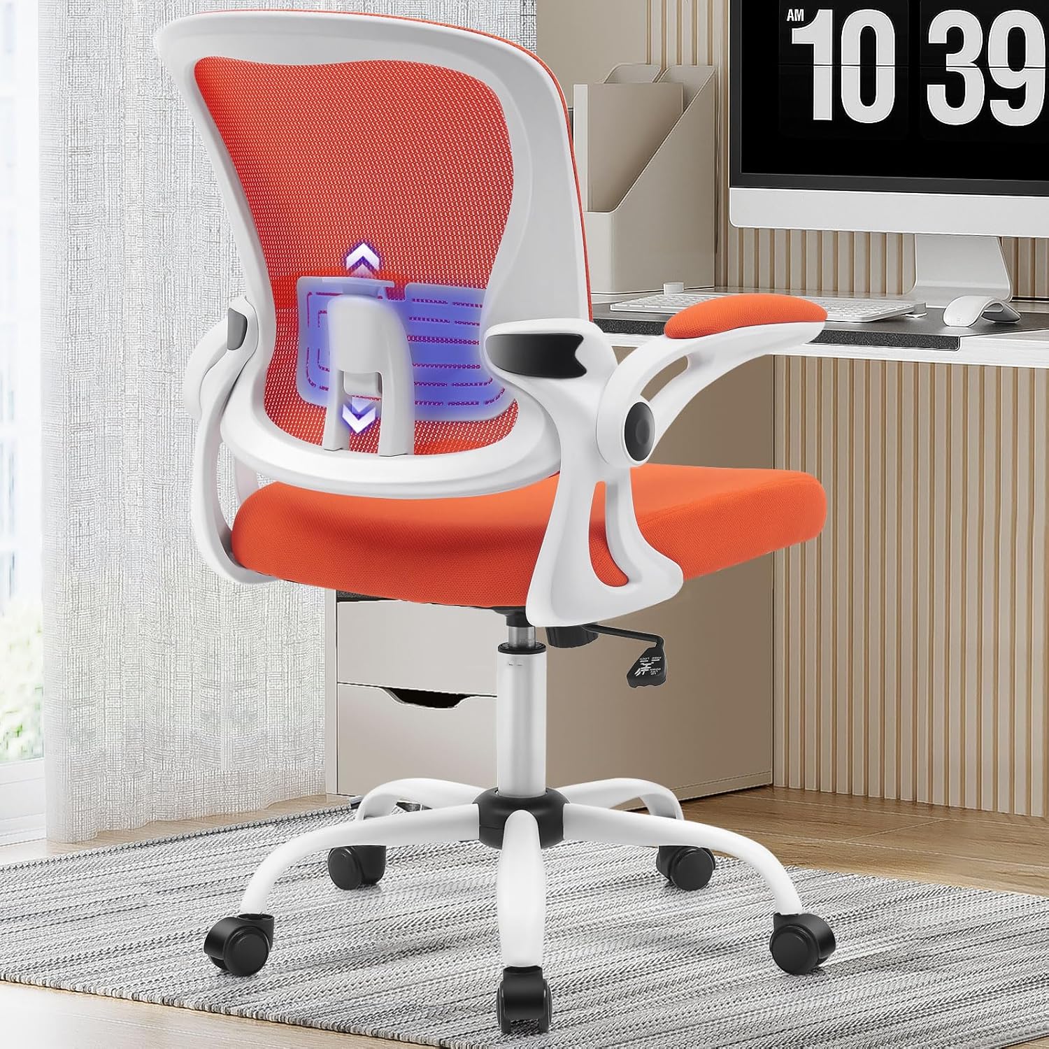 RYANGEL Sedia da ufficio ergonomica, 150 kg, in rete, con supporto ...