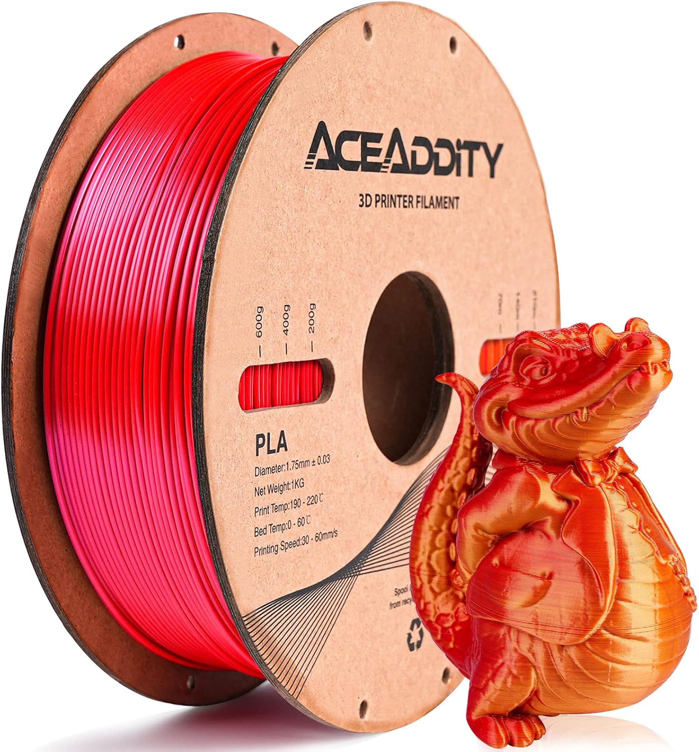 Amazon.com: Aceaddity Silk Magic PLA 3D Printer Filament, Dual-Colour ...