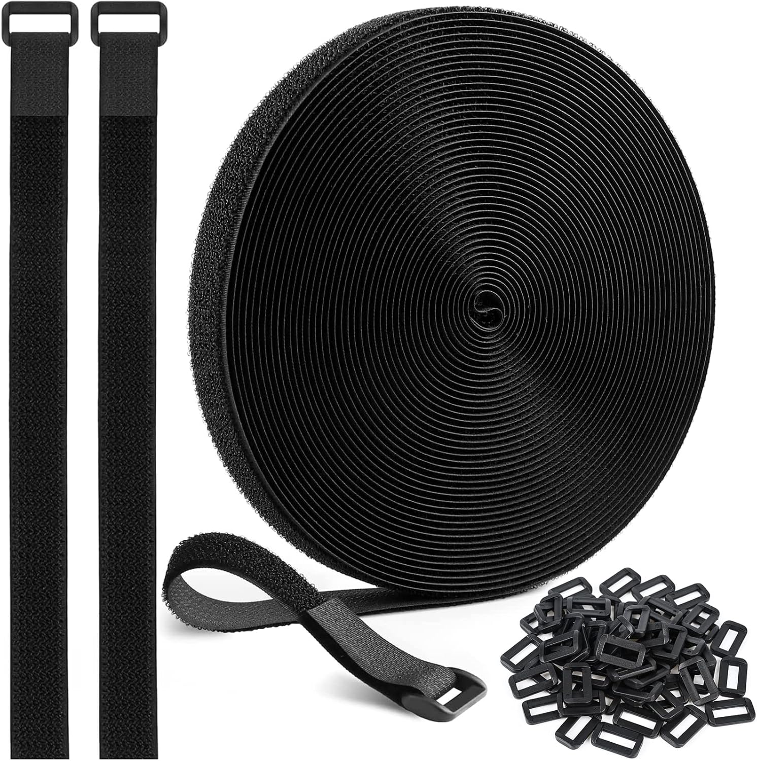 Amazon.com: VAIPI 41.1ft Hook and Loop Cable Straps with 60 Plastic ...