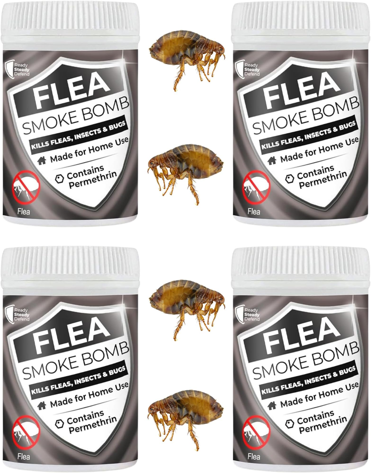 Flea Smoke Bomb (4 Pack) Fast-Acting Permethrin - Comprehensive Pest ...