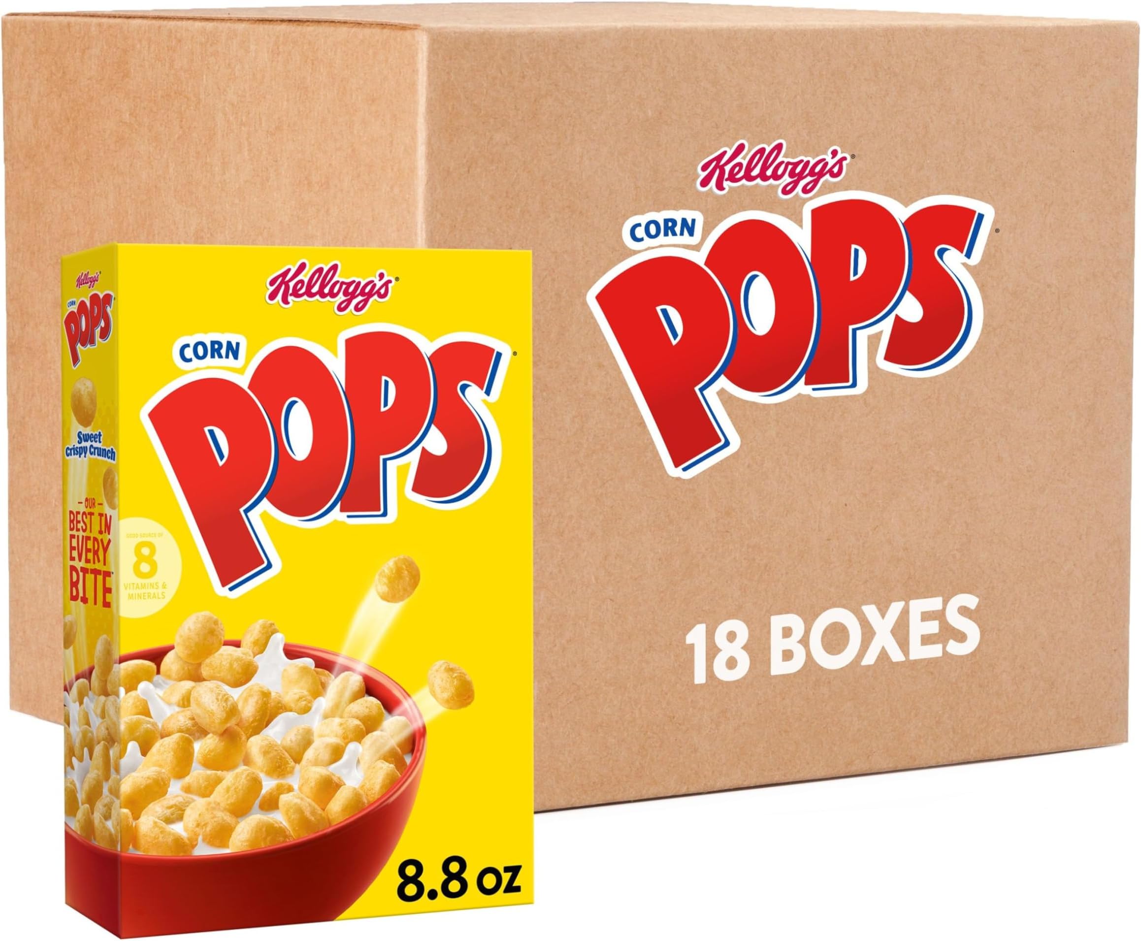 Amazon.com: Kellogg's Corn Pops Breakfast Cereal, Kids Cereal, Family ...