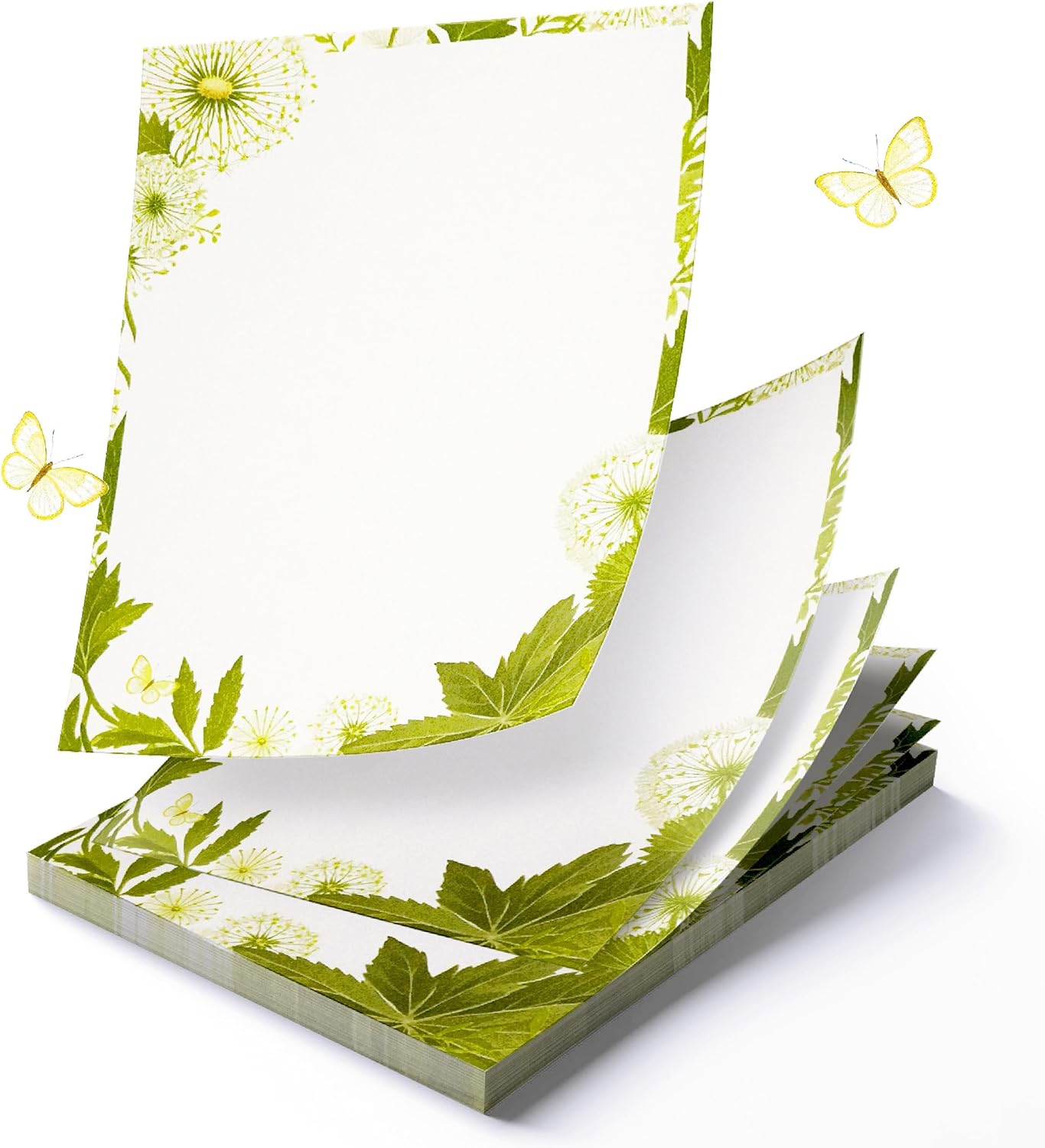 Amazon.com : 70 PCS 8.5" x 11" Greenery Flower Butterflies Blank ...