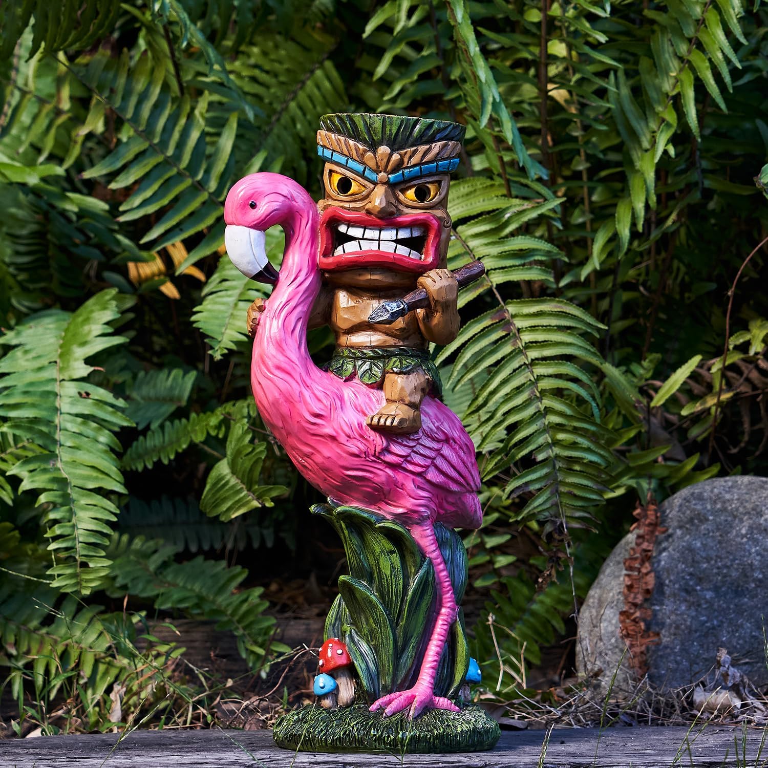 Amazon.com: Large Solar Tiki Garden Statue, 26 * 5 Inch Funny Resin ...