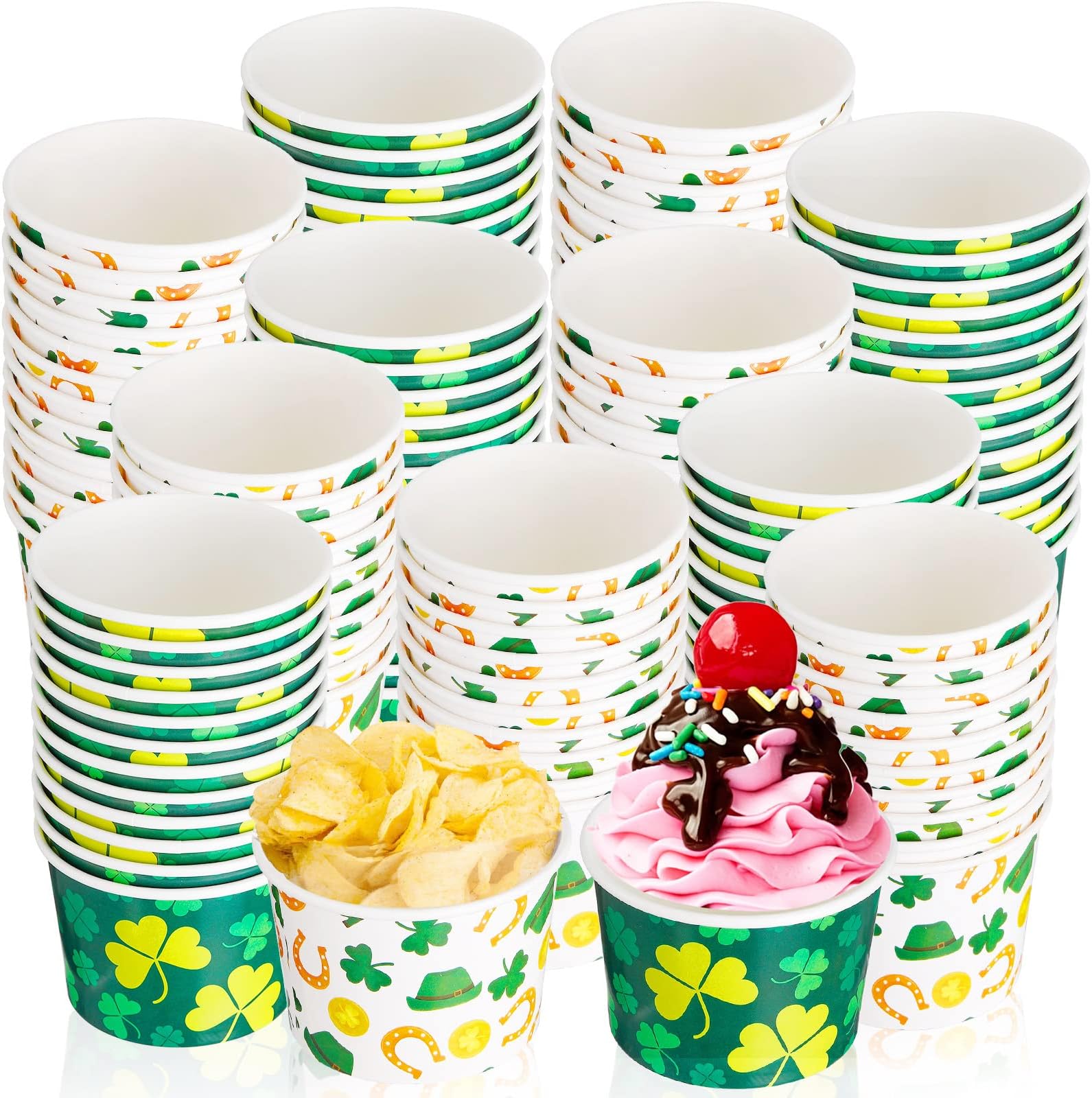 Amazon.com: 200 Pcs 4th of July Paper Ice Cream Cups 5.5 oz Disposable ...