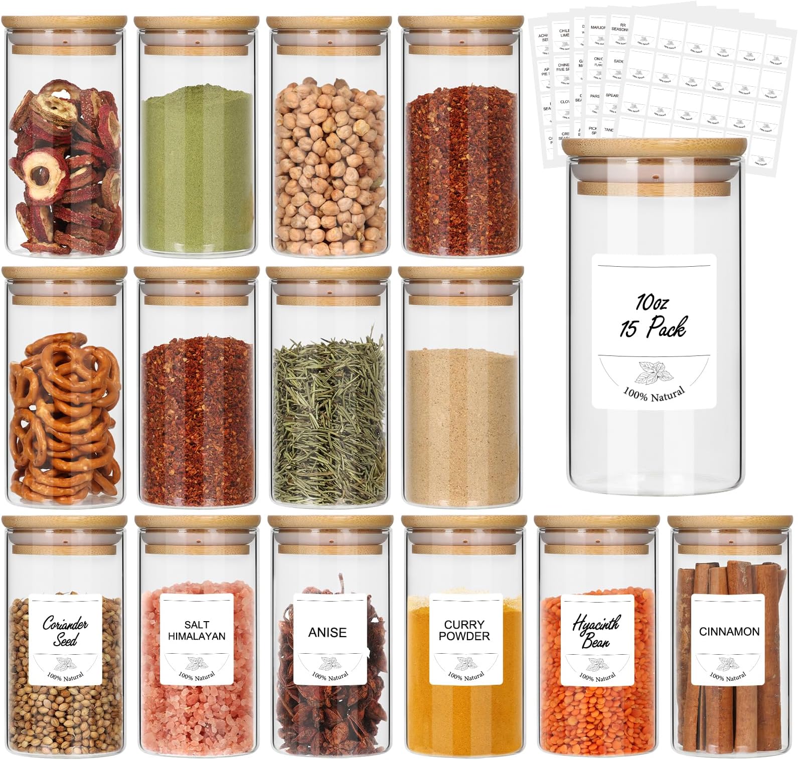 Amazon.com: Circleware Mini Round Glass Spice Jar with Swing Top ...