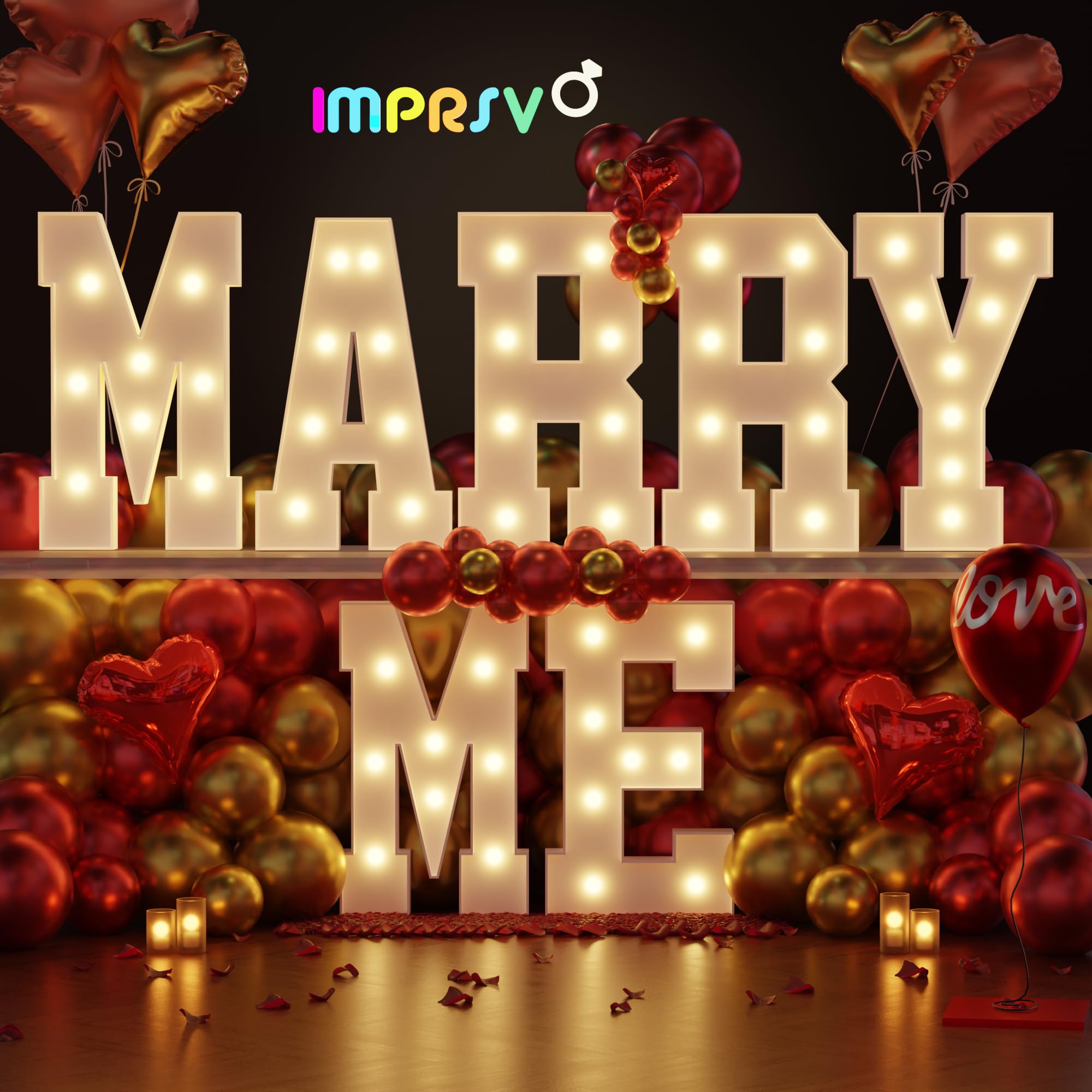 Snapklik.com : Imprsv Marry Me Light Up Letters, 4FT Yellow MARRY ME ...