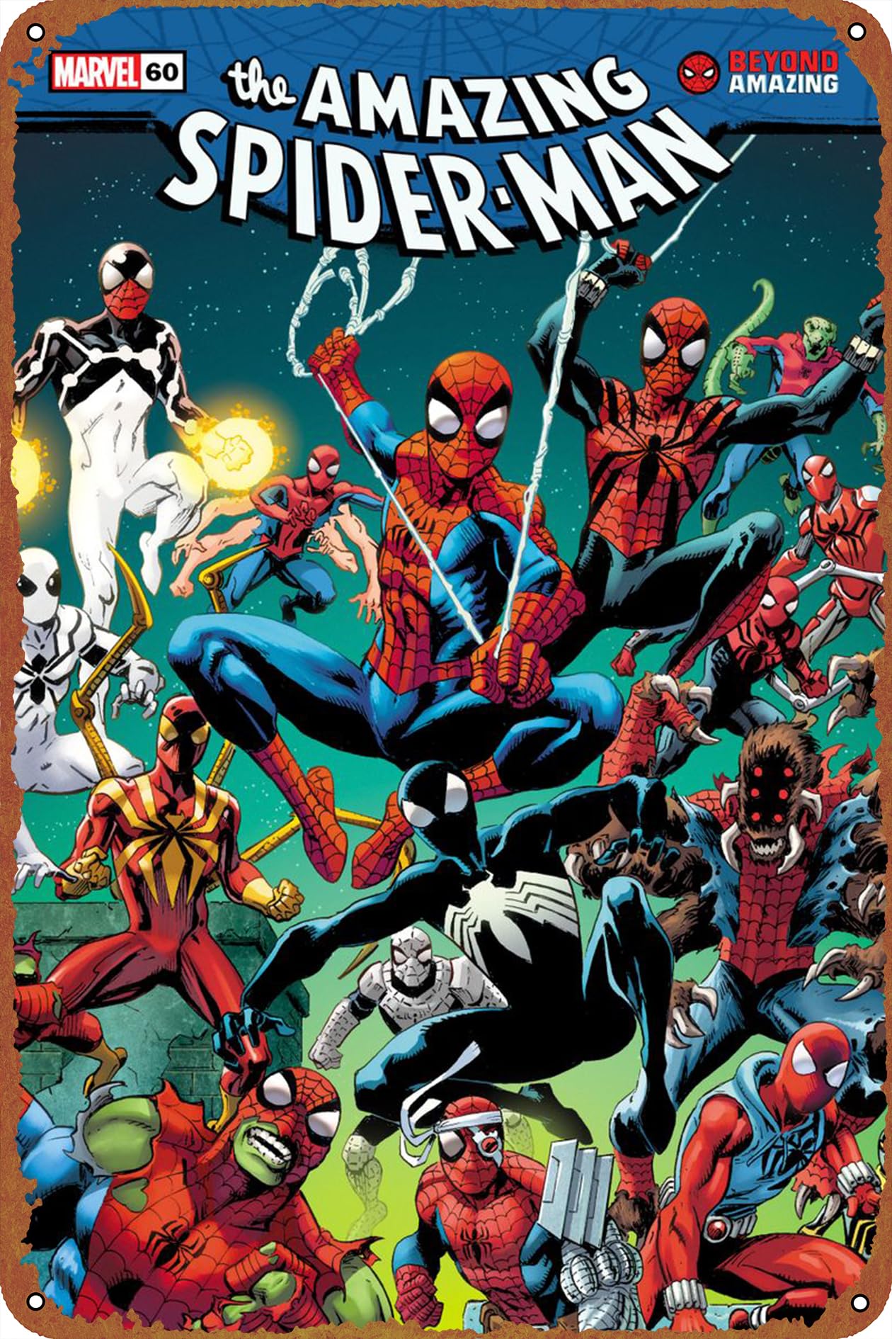 Amazon.com: Multiverse of Spiders Movie Poster Metal Tin Sign Wall ...