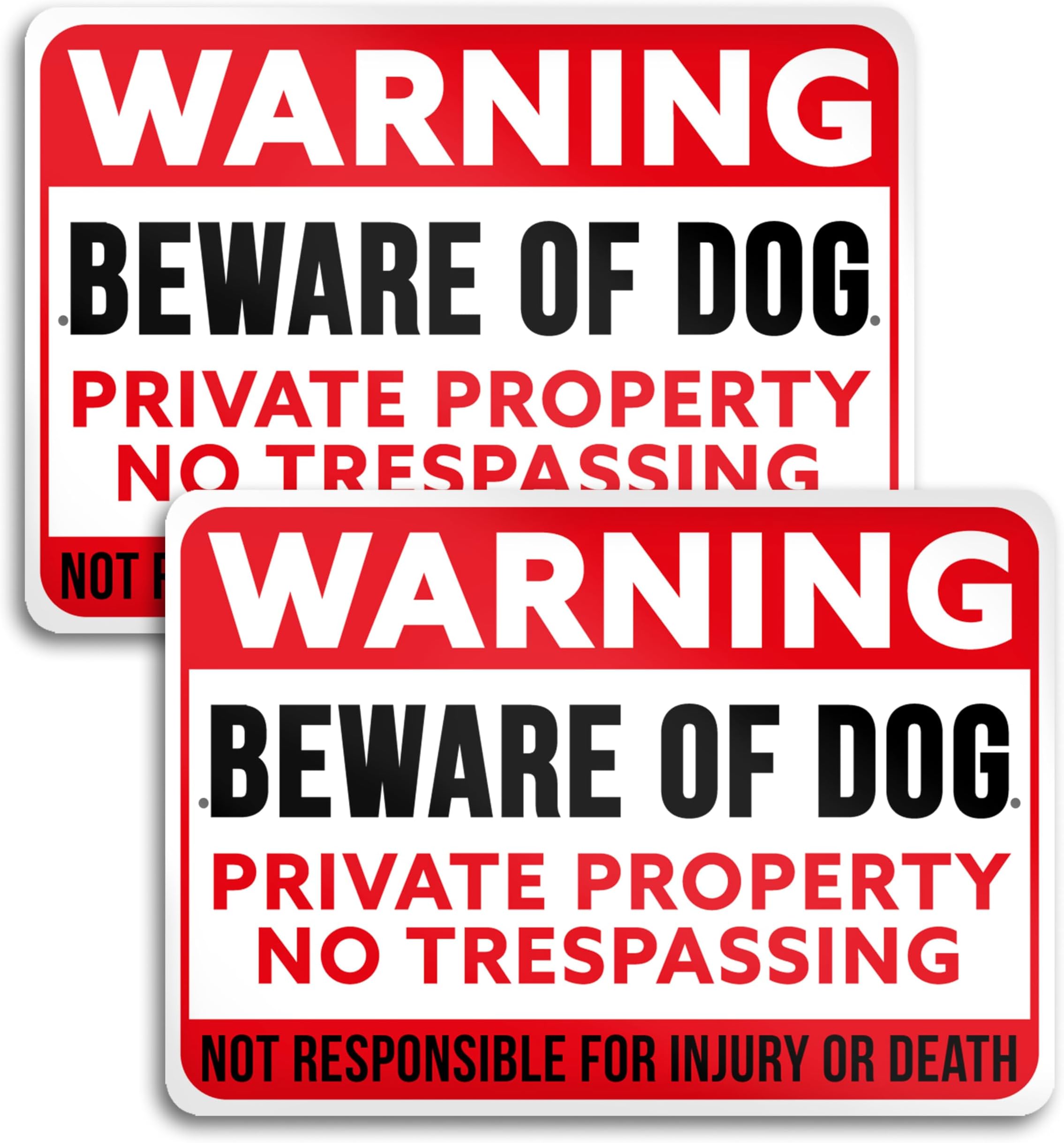 Amazon.com : Dog Signs (2 Pack) - Beware of Dog & No Trespassing ...