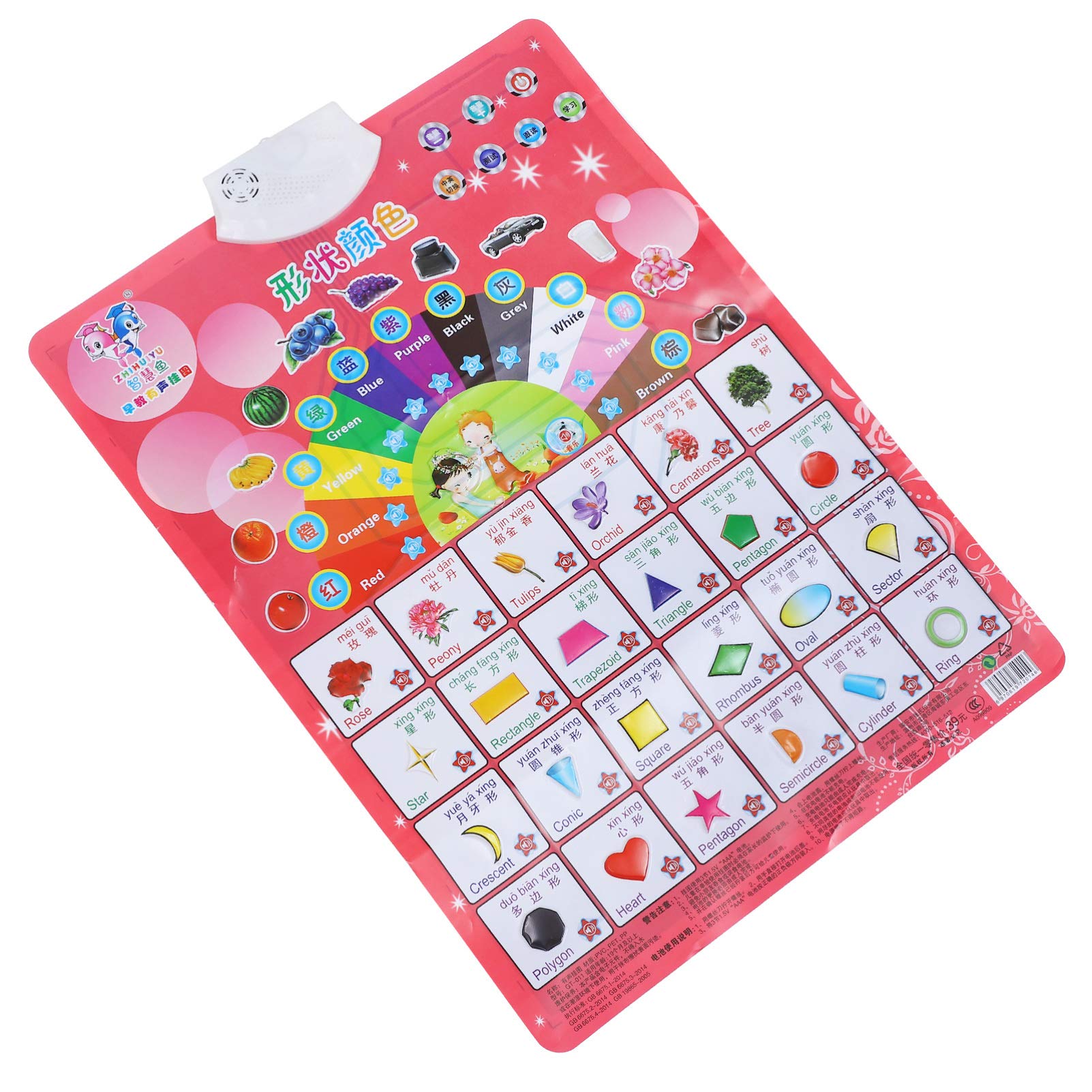 Buy TOYANDONA Talking Learning Interactive Teaching Wall Chart Color ...