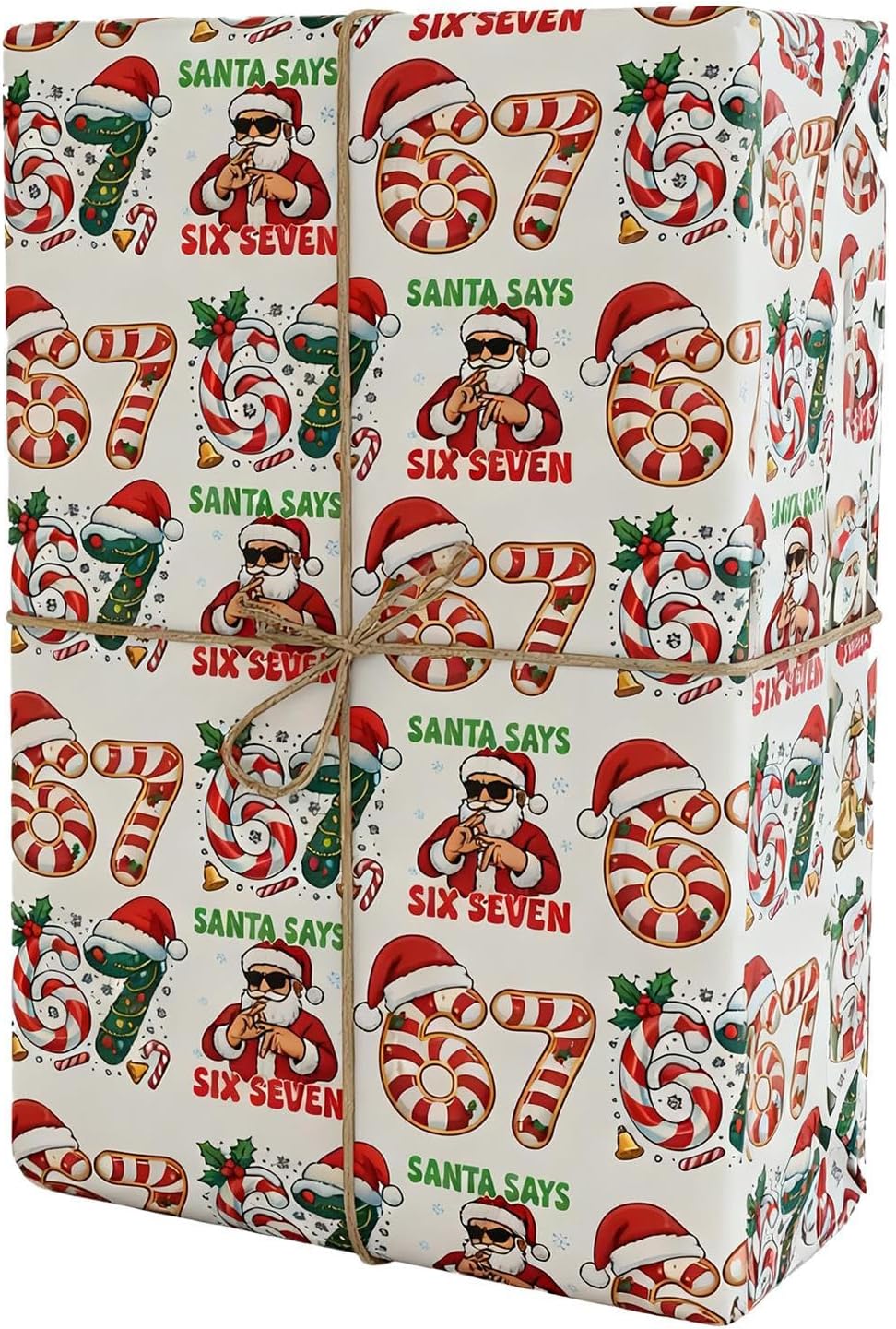 Funny 67 Wrapping Paper, 6 7 Gift Wrapping Papers Roll Meme Gift Wrap ...