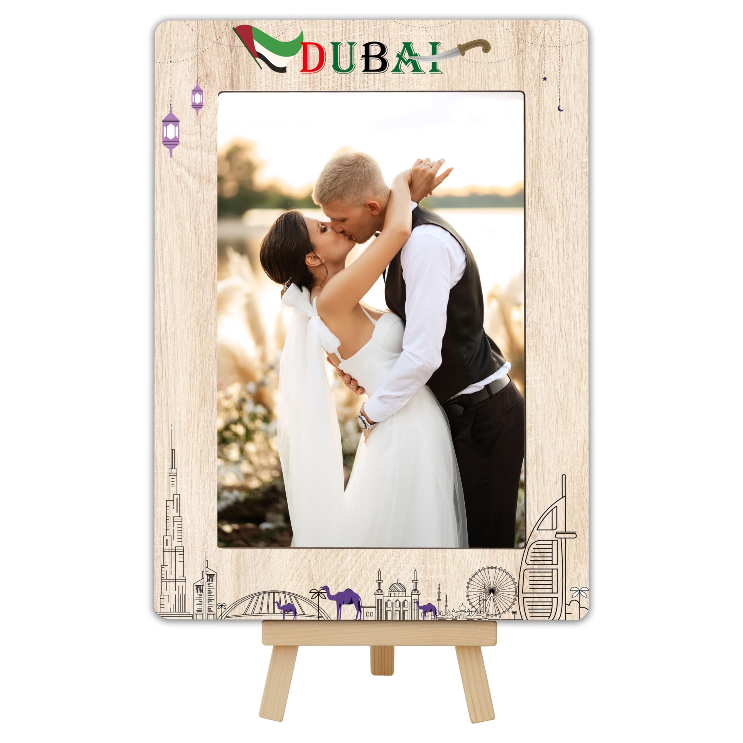 Amazon.com - Dubai Travel Picture Frame, 4x6 Dubai Themed Wooden Frame ...