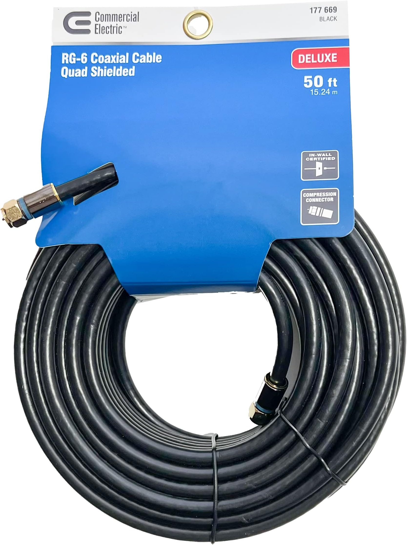 Amazon.com: 50ft Weather Seal Quad Shield Outdoor 3GHZ RG-6 Coaxial ...