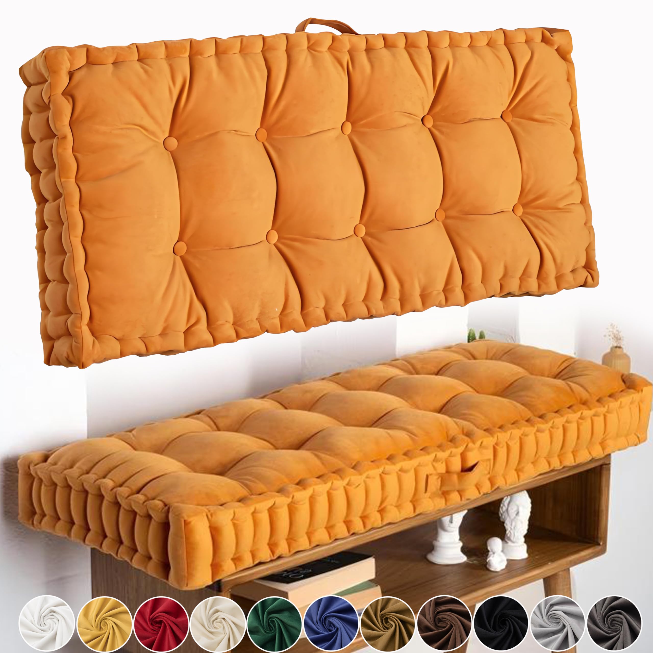 Amazon.com: Gmsqj Custom Tufted Bench Cushion, 4 inch Thickness,Ultra ...