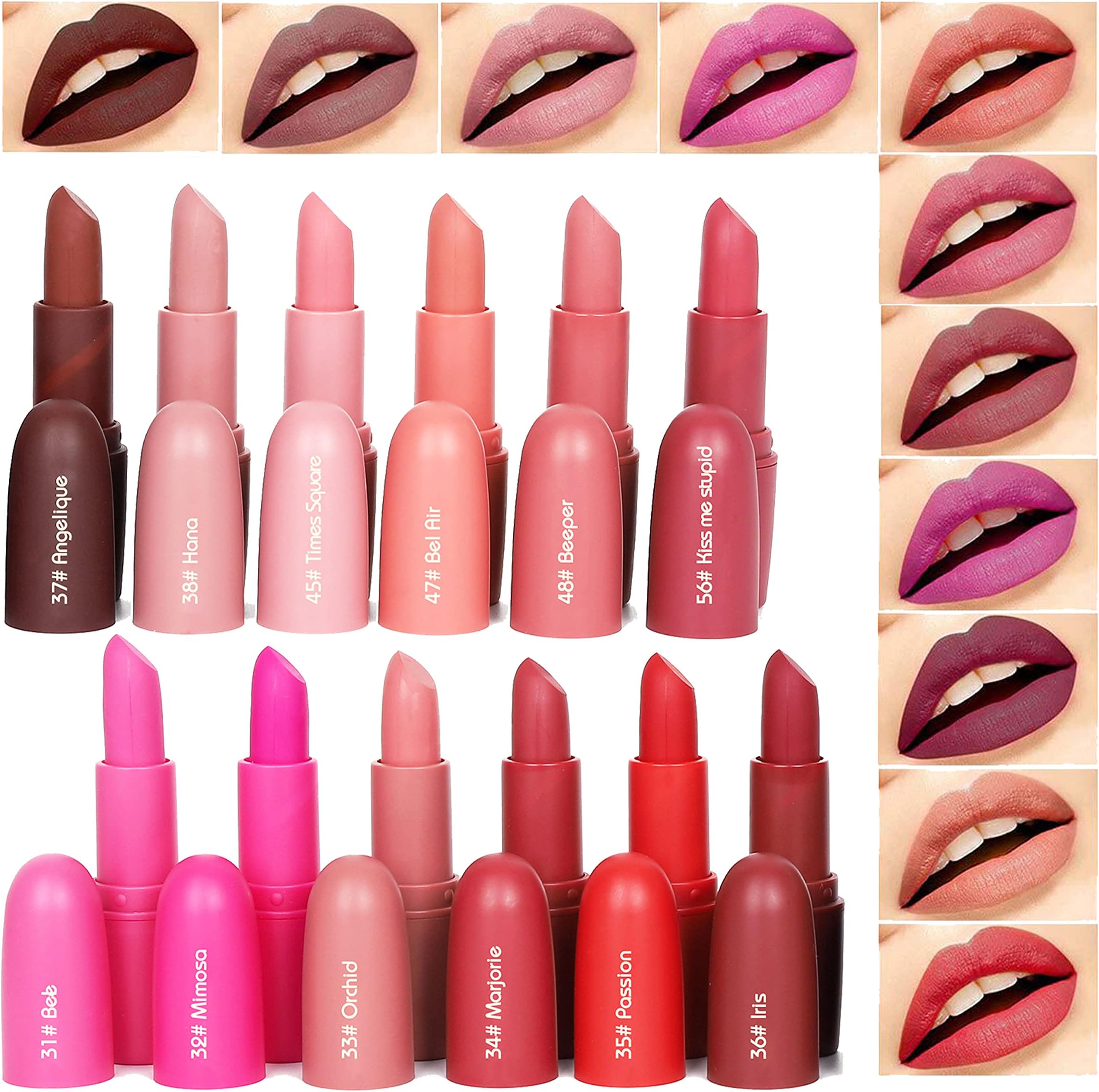 Amazon.com : Knixhult Velvet Matte Lipstick Set with Glamour Chain Pouc ...