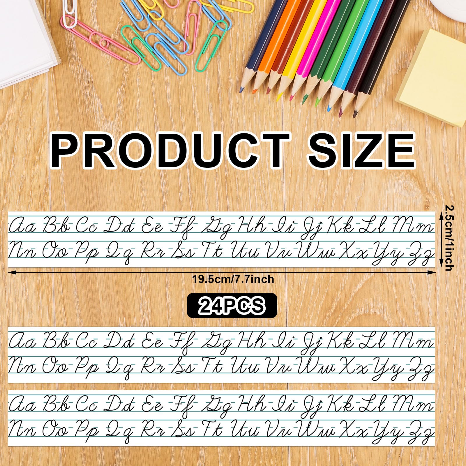 Cursive Alphabet For Classroom Wall 24-Pack Cursive Alphabet Desk ...