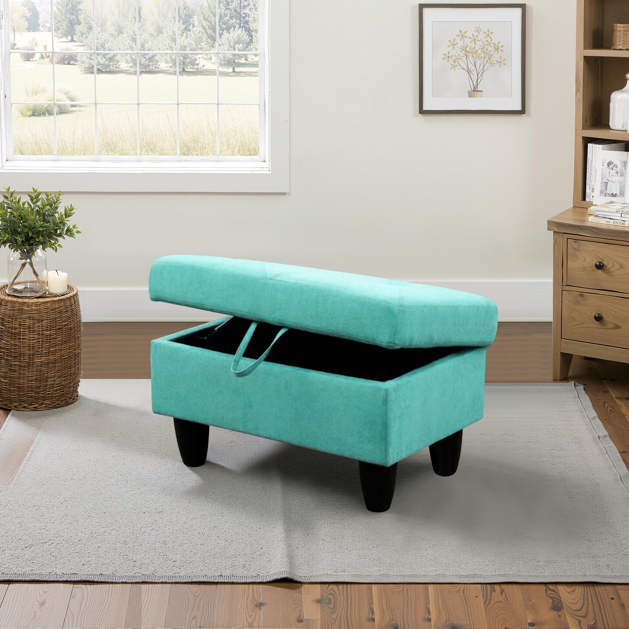 Snapklik.com : NicBex Small Storage Ottoman Linen Ottoman