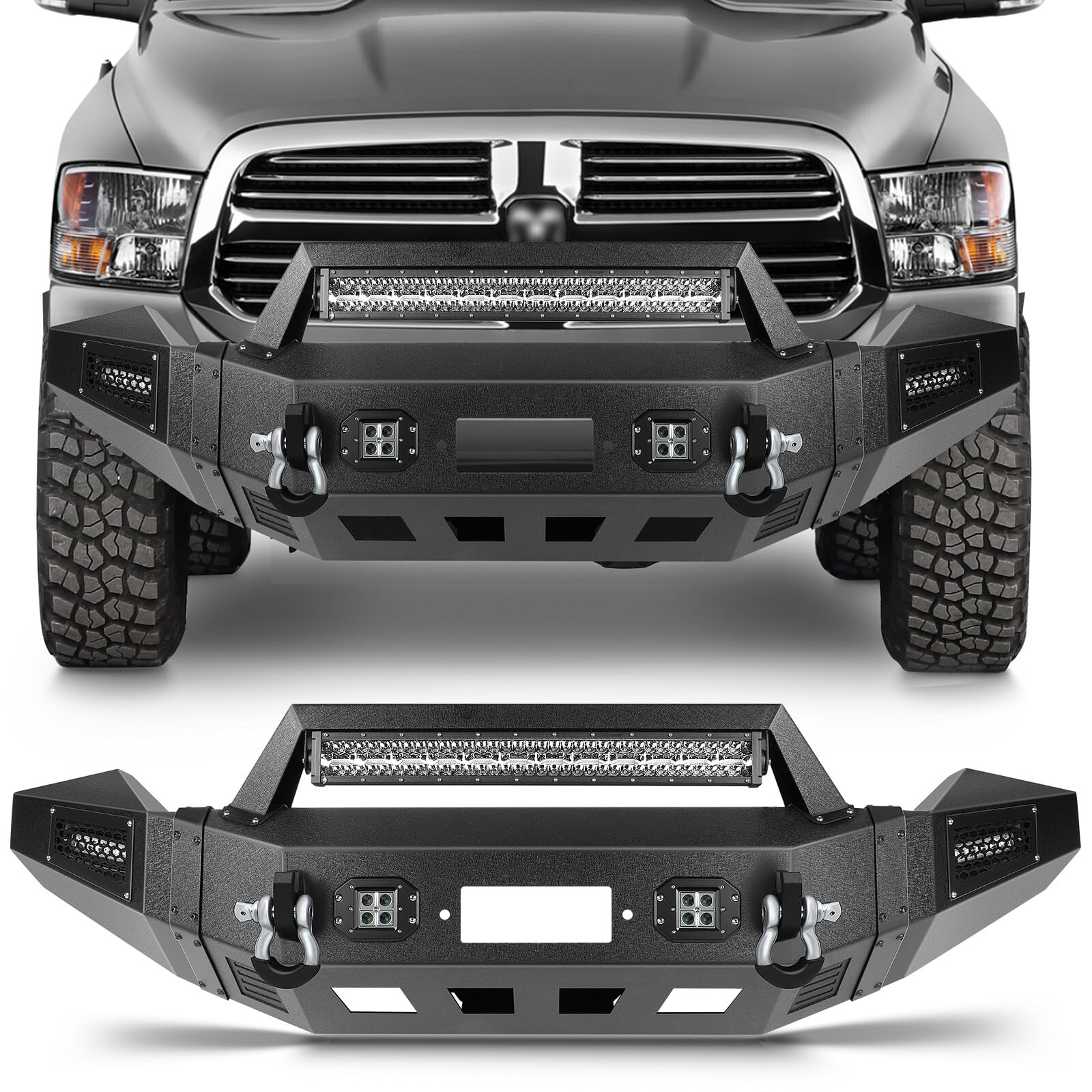 Amazon.com: FINDAUTO Heavy Duty Steel Front Bumper fit for 2013-2018 ...