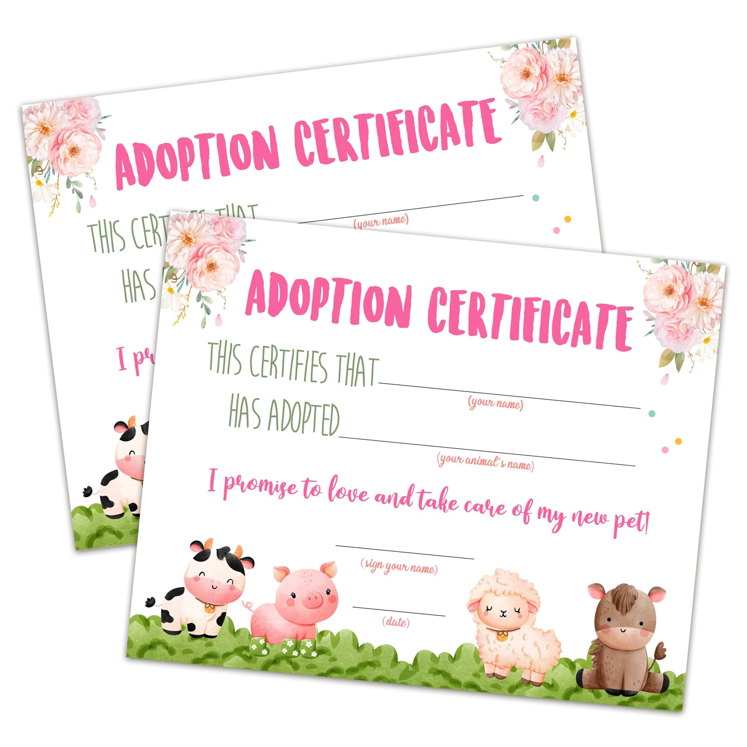Animal Adoption Certificate Adoption Certificate For Classroom