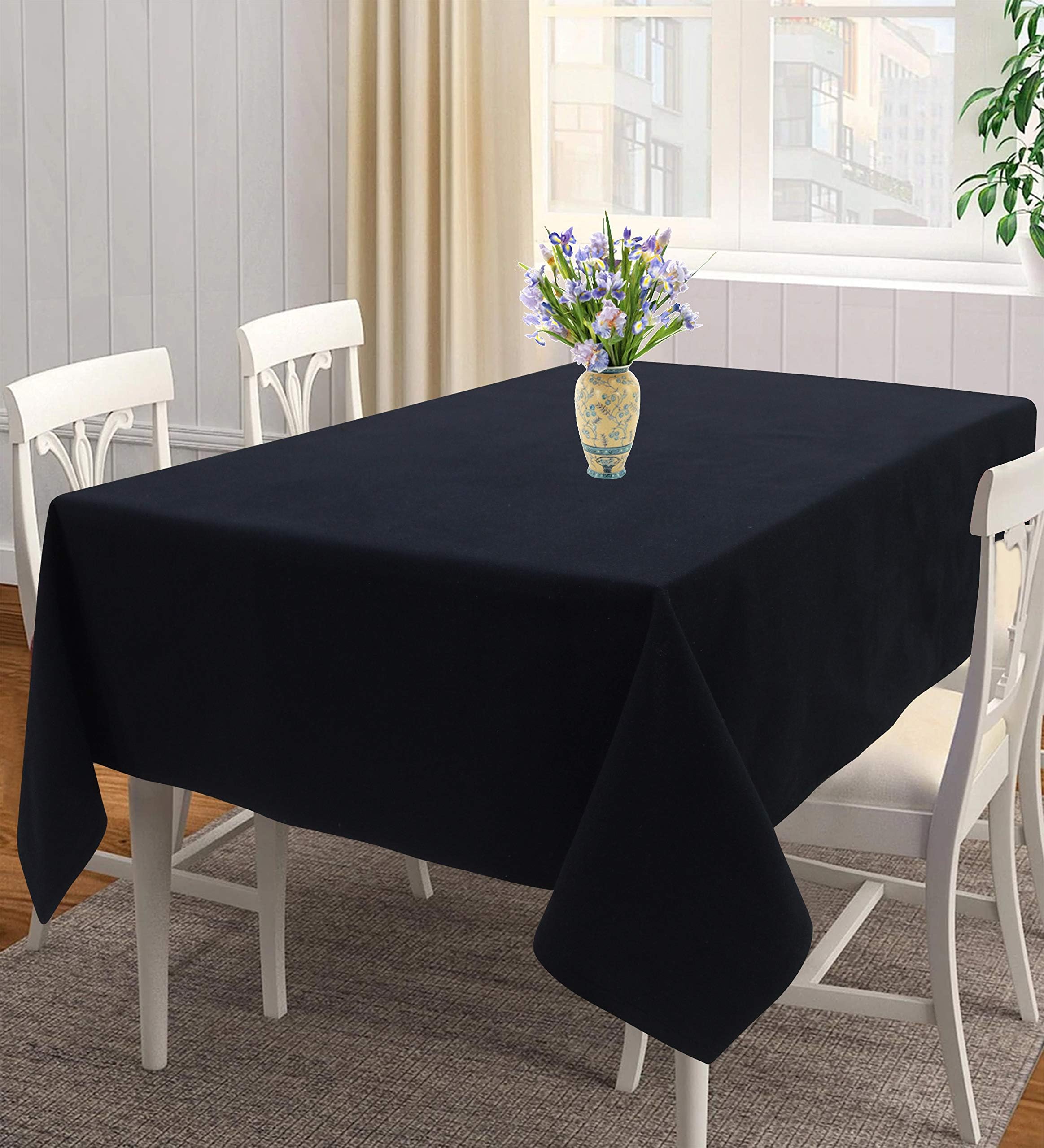 Buy HOME COLORS.IN Cotton Plain 4 Seater Square Table Cover - Soft ...