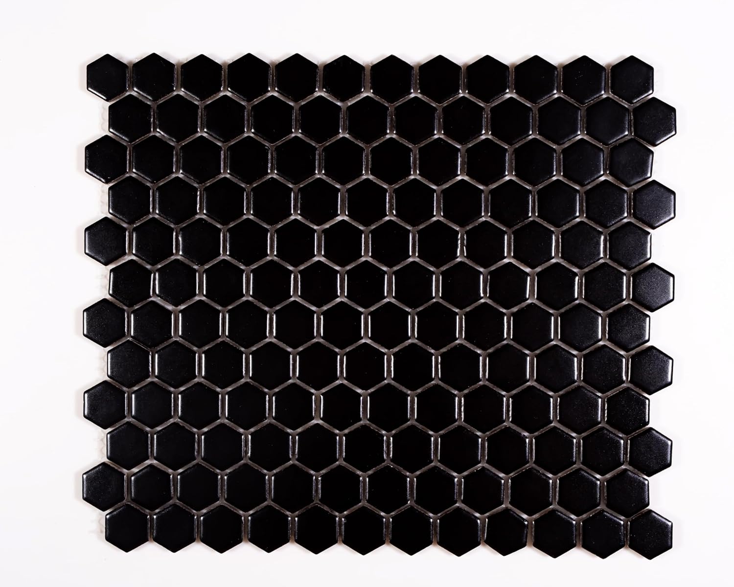 1x1 Black Hexagon Matte Porcelain Mosaic Tile - (Box of 10 Sheets ...