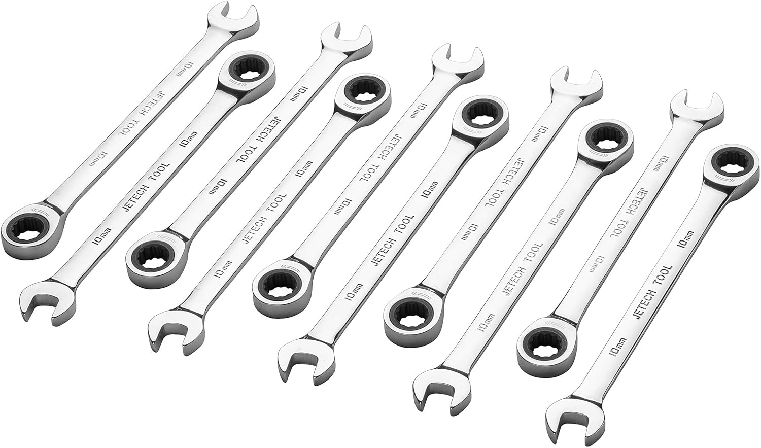 Jetech 10mm Ratcheting Combination Wrench (10 Pack), Industrial Grade ...