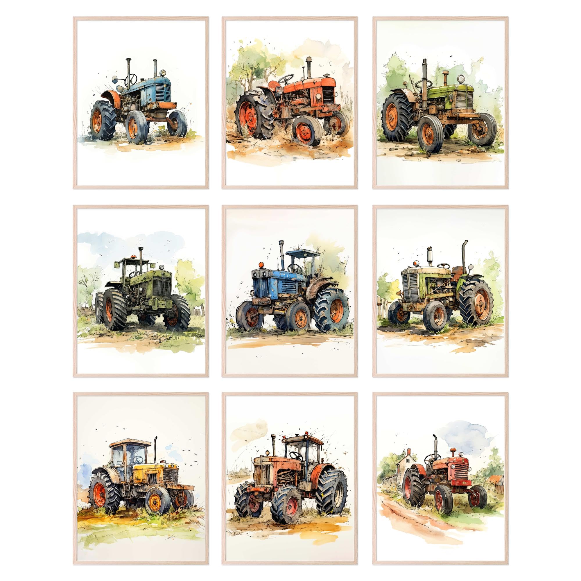 Amazon.com: BigWig Prints Tractor Wall Art - Tractor Room Decor for ...