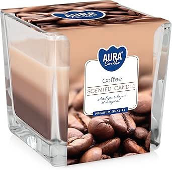 Amazon.com: Tri-Colour Scented Candles in Glass, Fragrance: Coffee ...