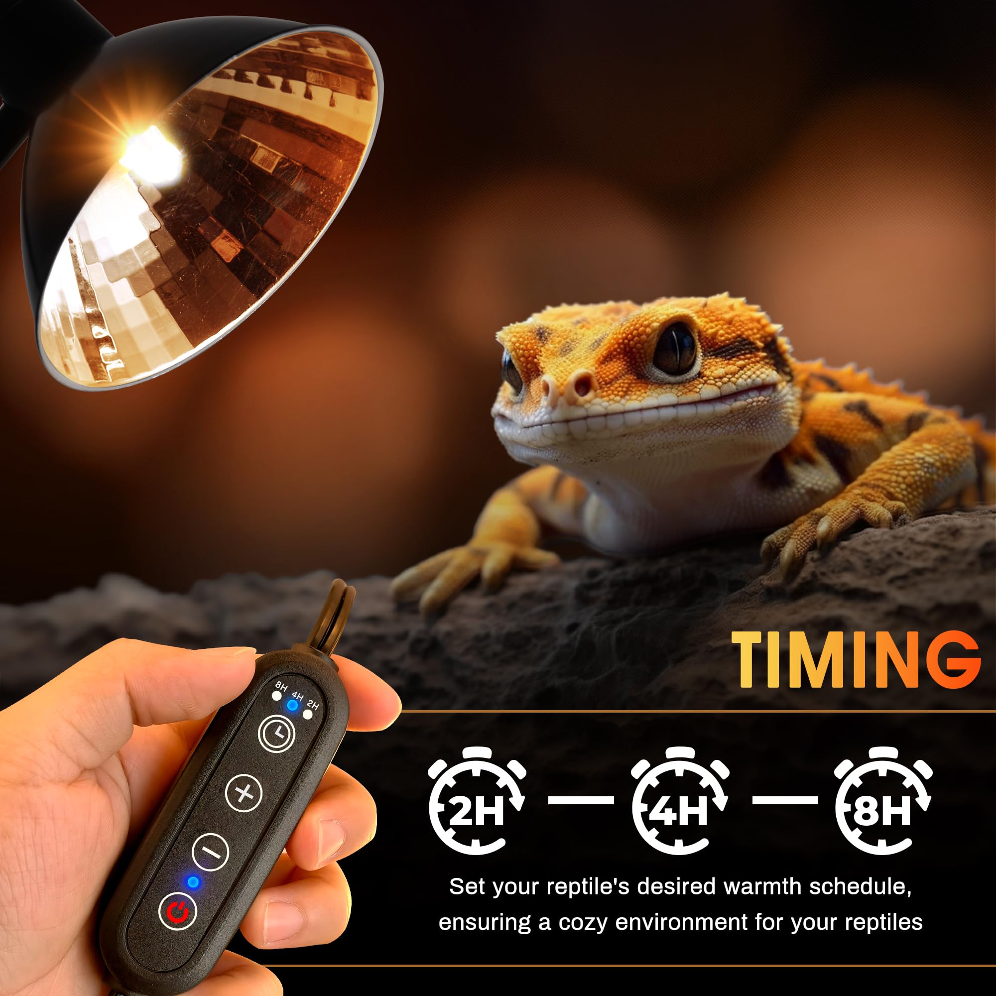 Snapklik.com : Reptile Heat Lamp Dimmable, UVA Basking Light For ...