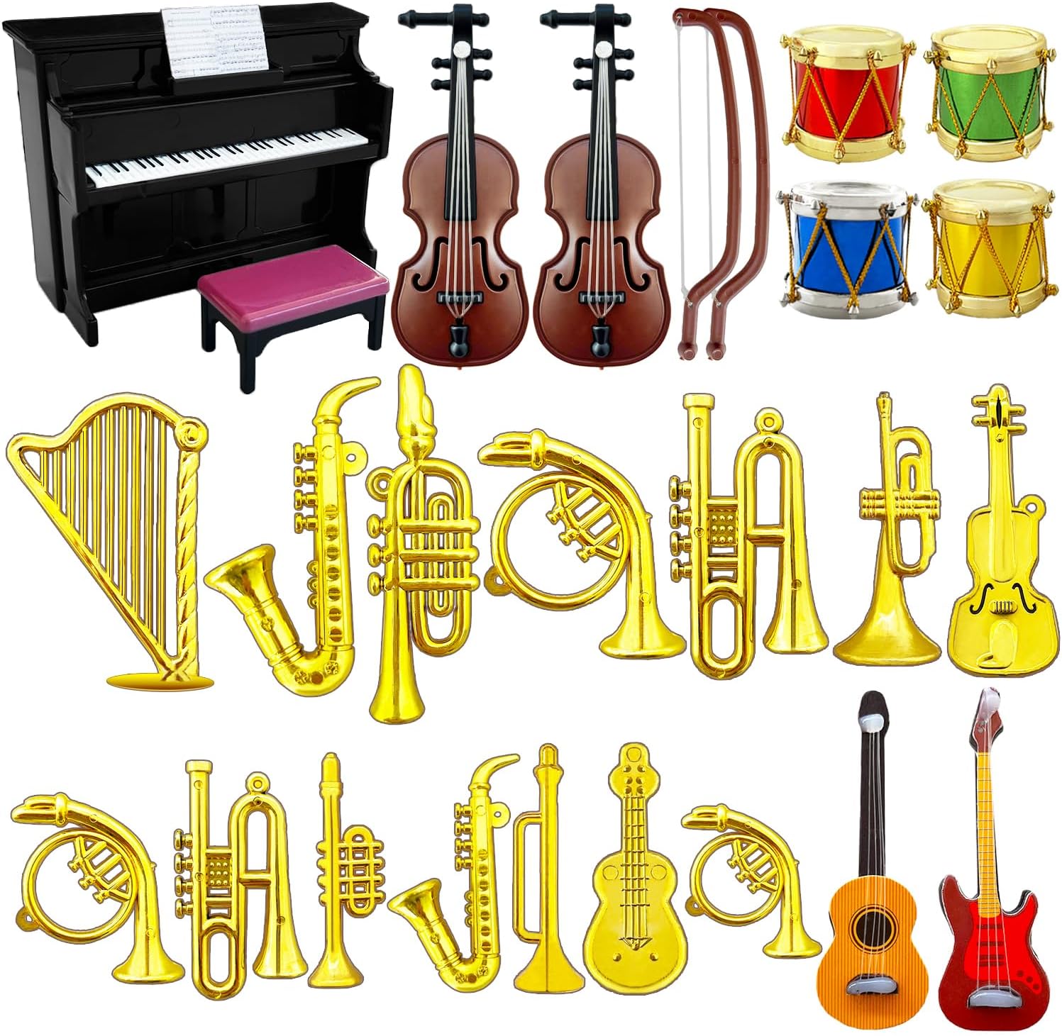 Amazon.com: Baaxxango 27 Pcs Dollhouse Musical Instruments,Mini ...