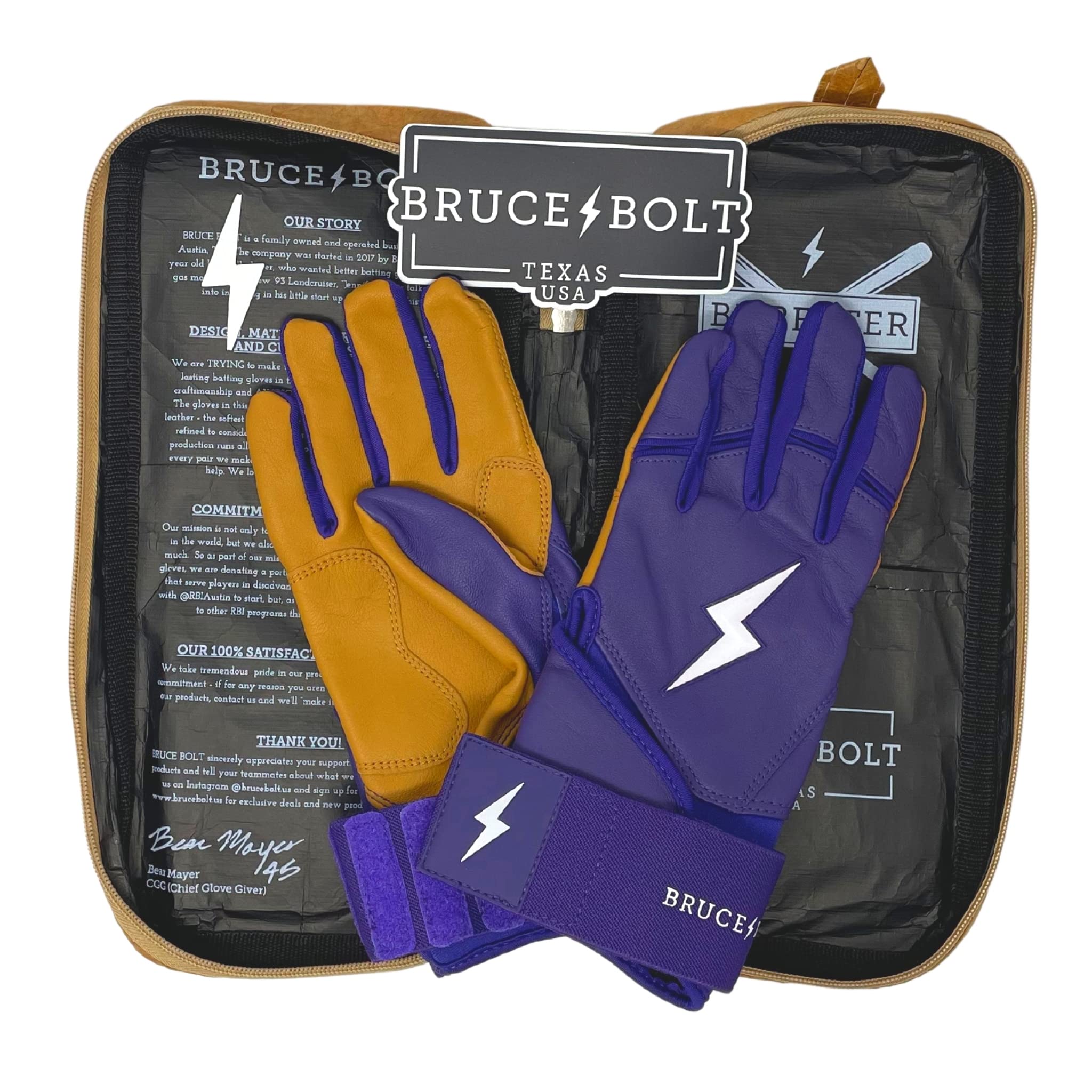 Snapklik.com : BRUCE BOLT Original Series Long Cuff Purple Batting Glove