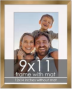 Amazon.com - 9x11 Frame with Mat - Bronze 12x14 Frame Wood Made to ...