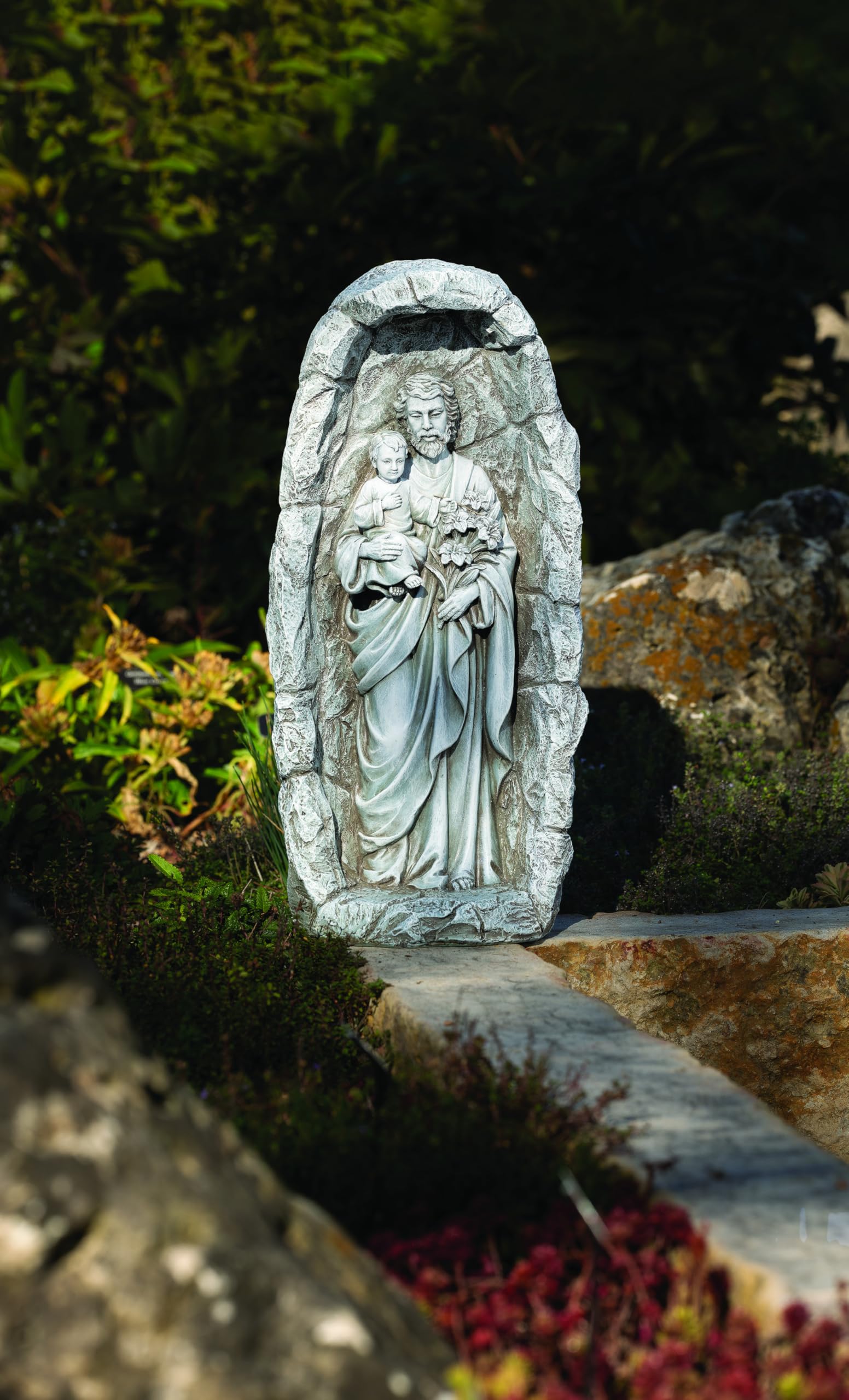 Amazon.com: Giftware by Roman Inc, 18.75" LED Solar St. Joseph Garden ...