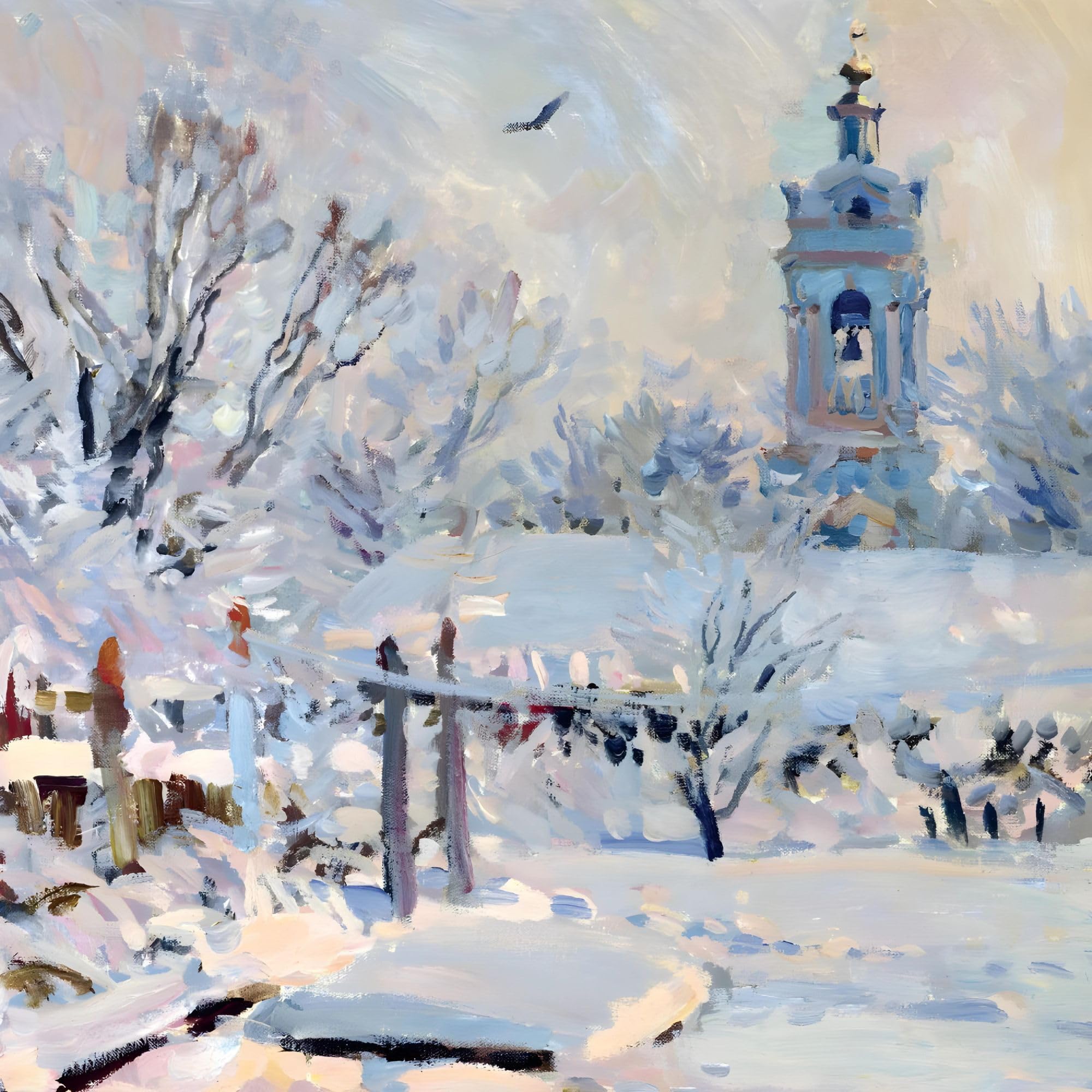 Christmas Cards Pack of 5 - Traditional Countryside Scene - First Snow ...
