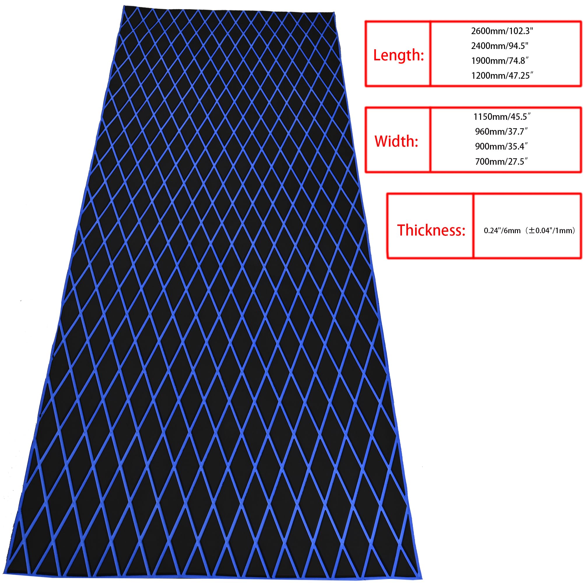 102.3" X45.2” Diamond Pattern Sea Deck Self-Adhesive Boat Flooring Eva ...