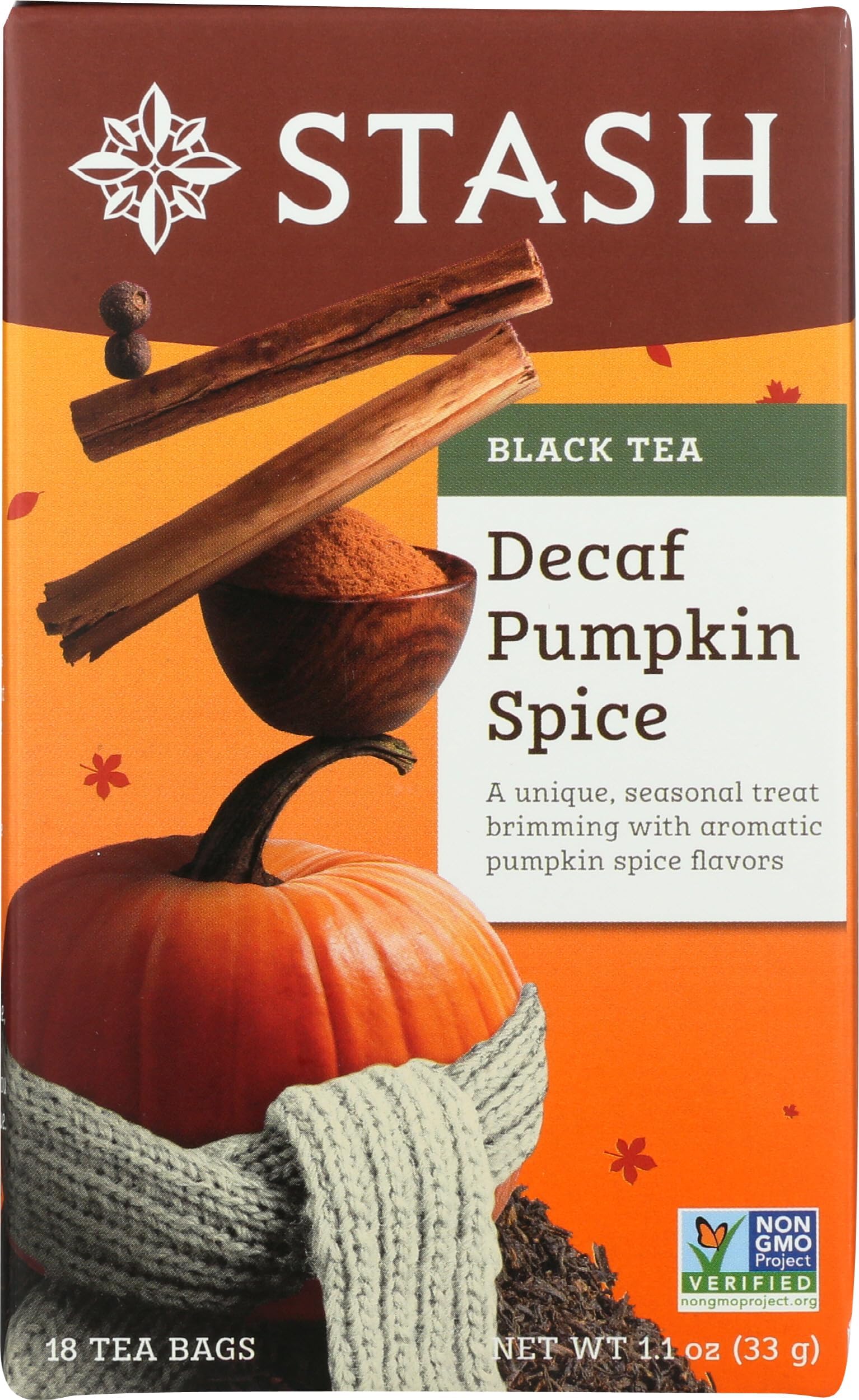 Amazon.com : Decaffeinated Tea-Pumpkin Spice - 18 - Bag : Grocery ...
